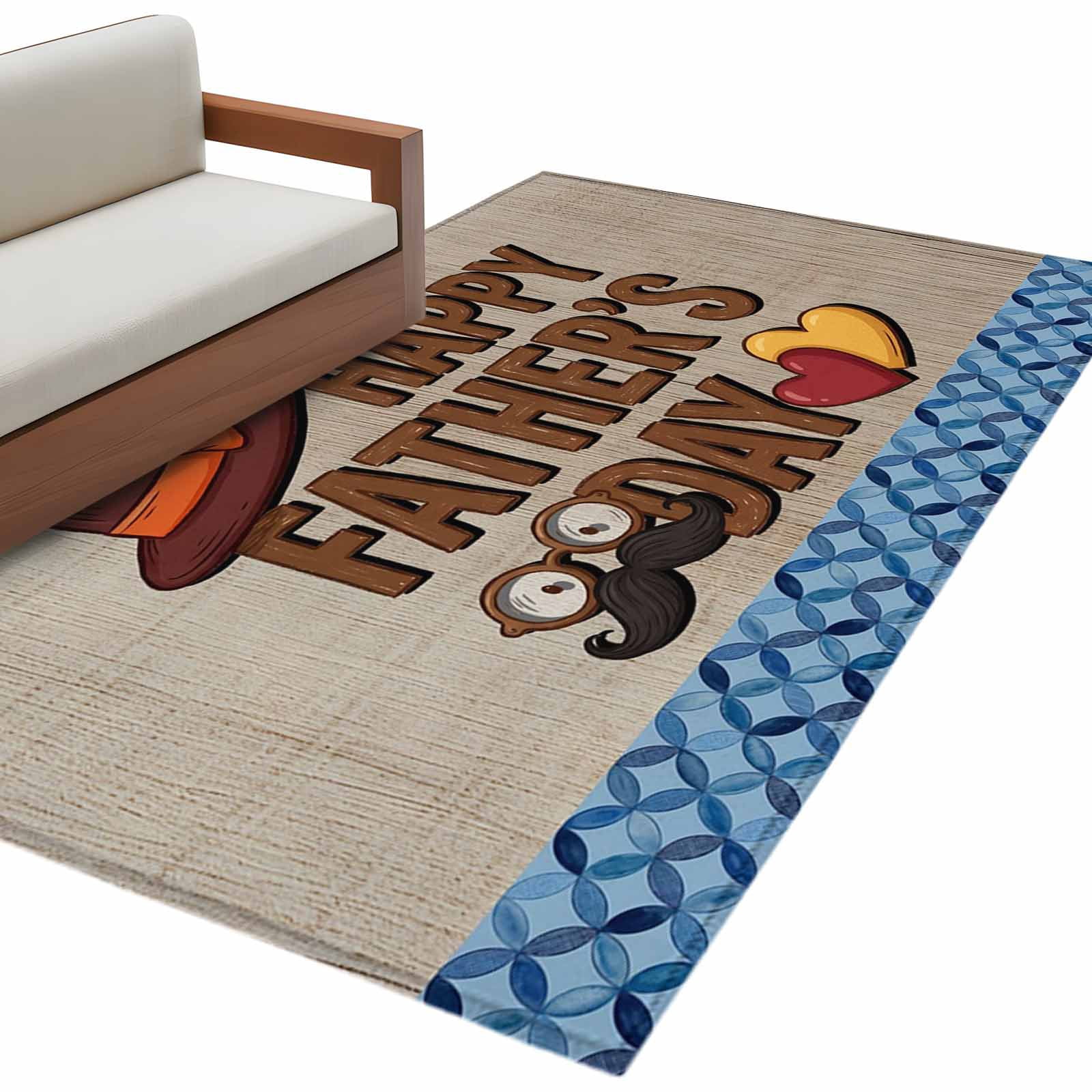 Father's Day Area Rug 4x6 Washable Rug Non Slip Vintage Funny Words ...
