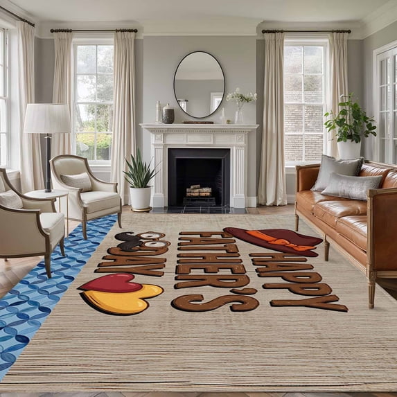Father's Day Area Rugs 6'x9', Washable Small Throw Rugs for Kitchen ...