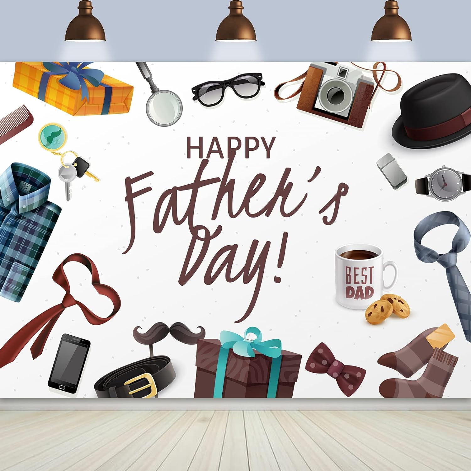Father's Day Backdrop, 7X5FT Happy Father's Day Banner Father's Day ...