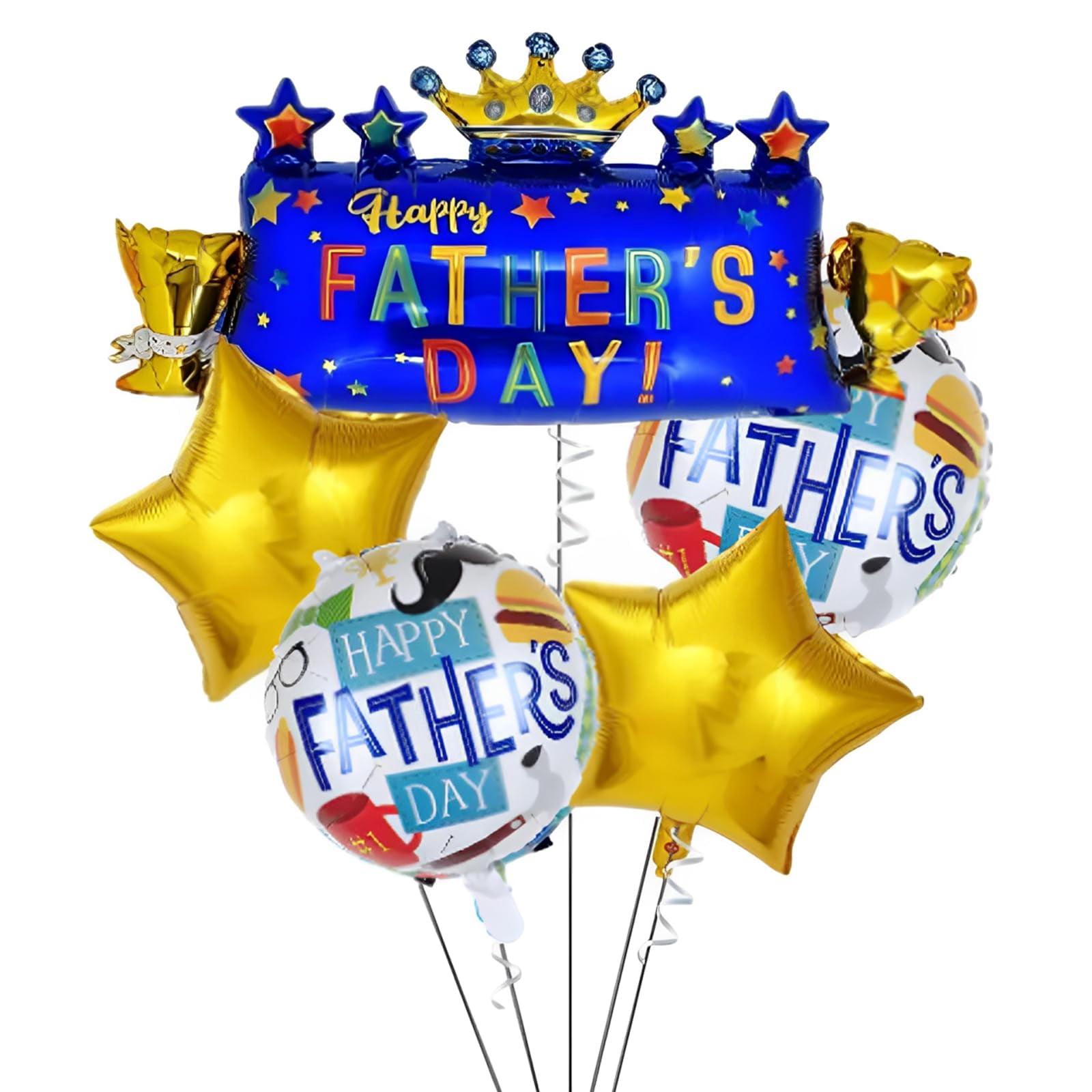 Father’s Day Balloons,Large Cup RRF12 Foil Balloon for Father,Gold Star ...