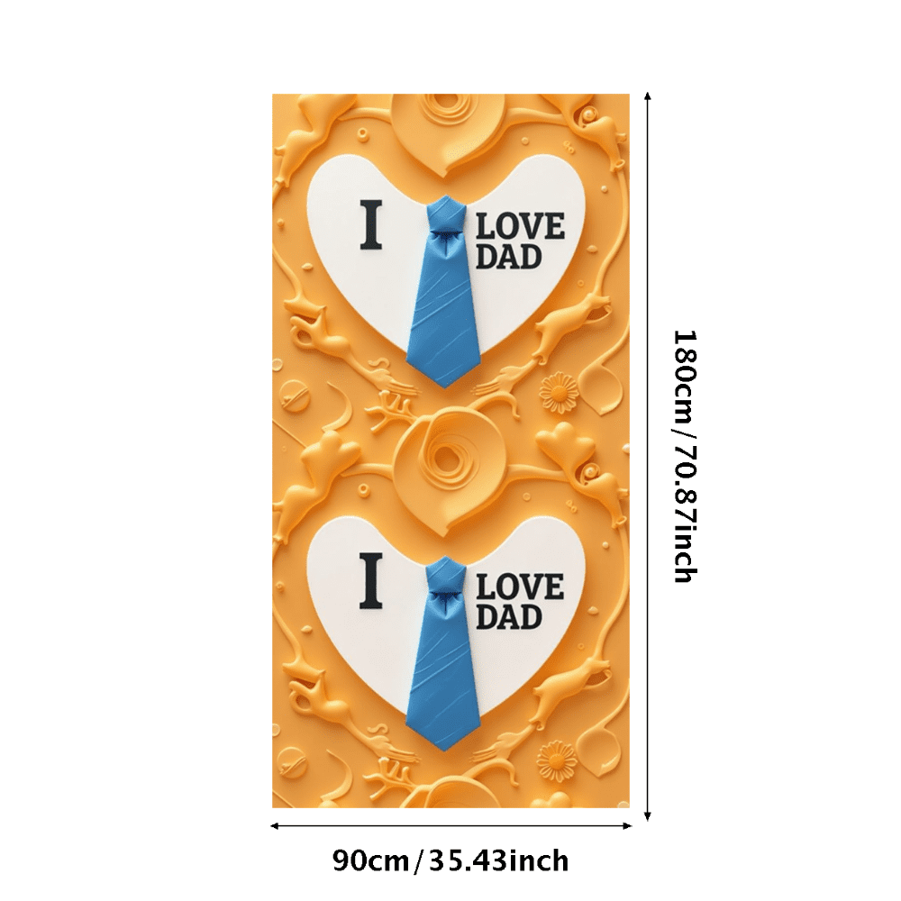 Father's Day Banner Heart Shape Design I Love Dad Sign for Parent ...