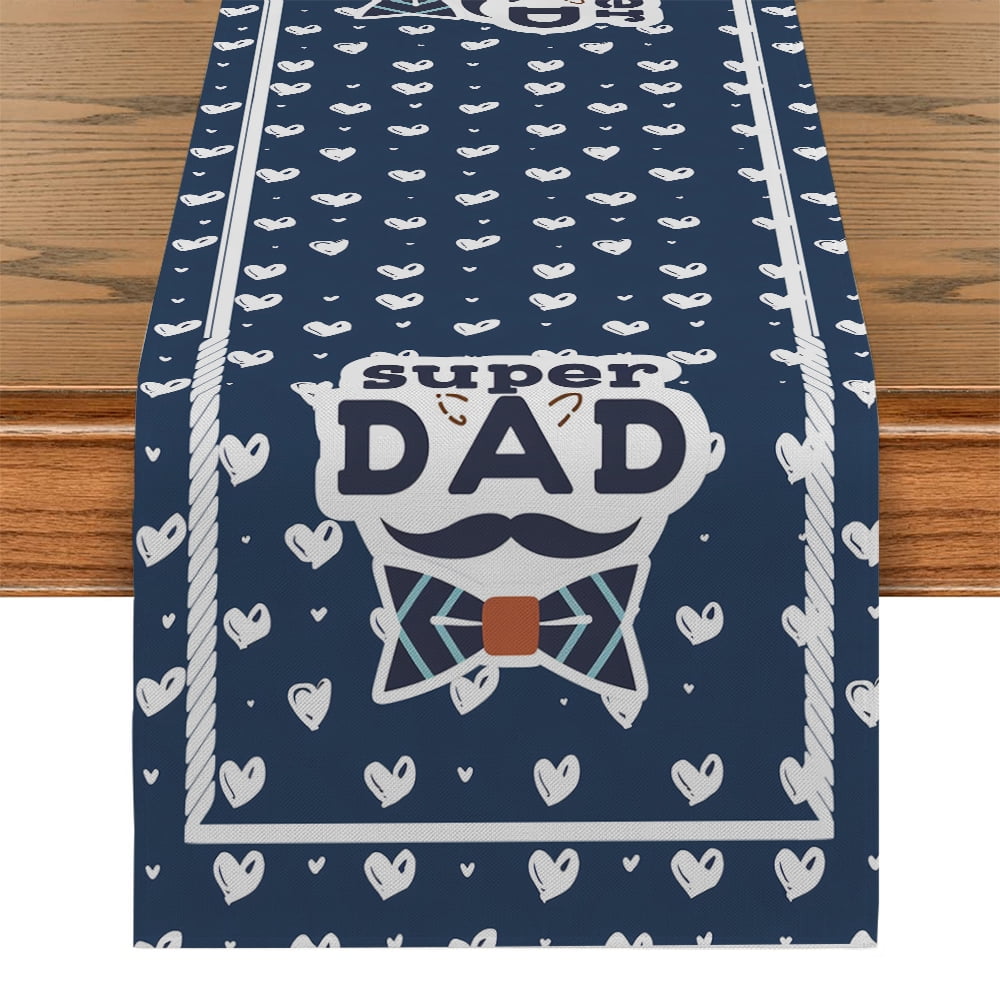 Father's Day Beard Trophy Geometry Table Runner Kitchen Table r ...