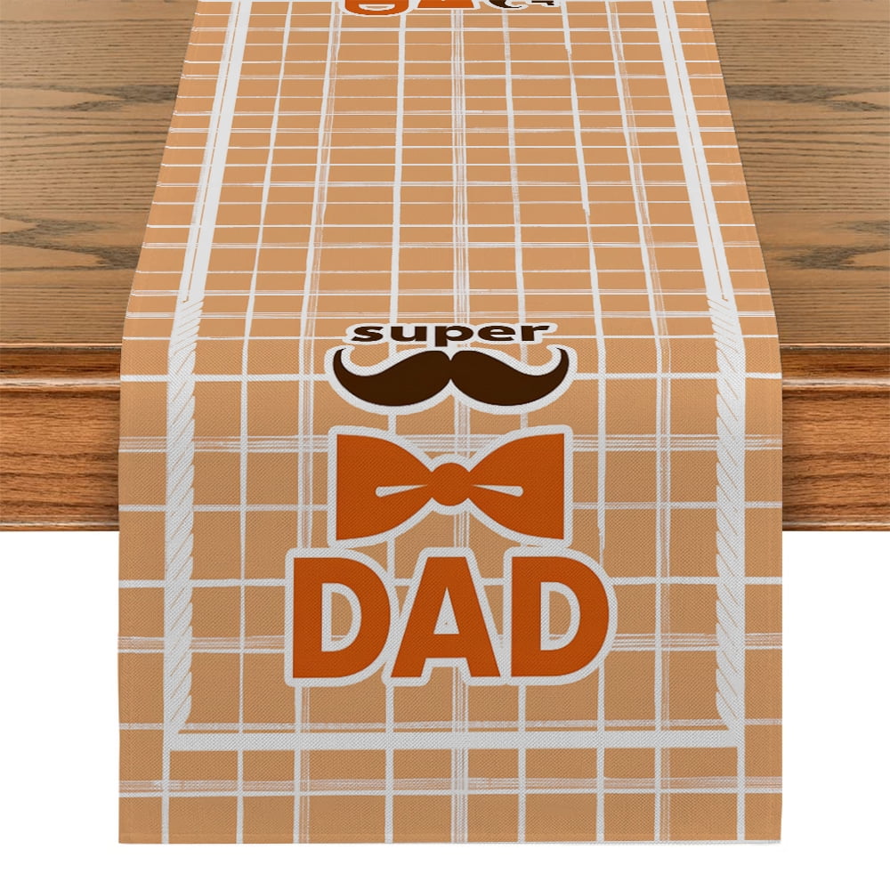 Father's Day Beard Trophy Geometry Table Runner Kitchen Table r ...