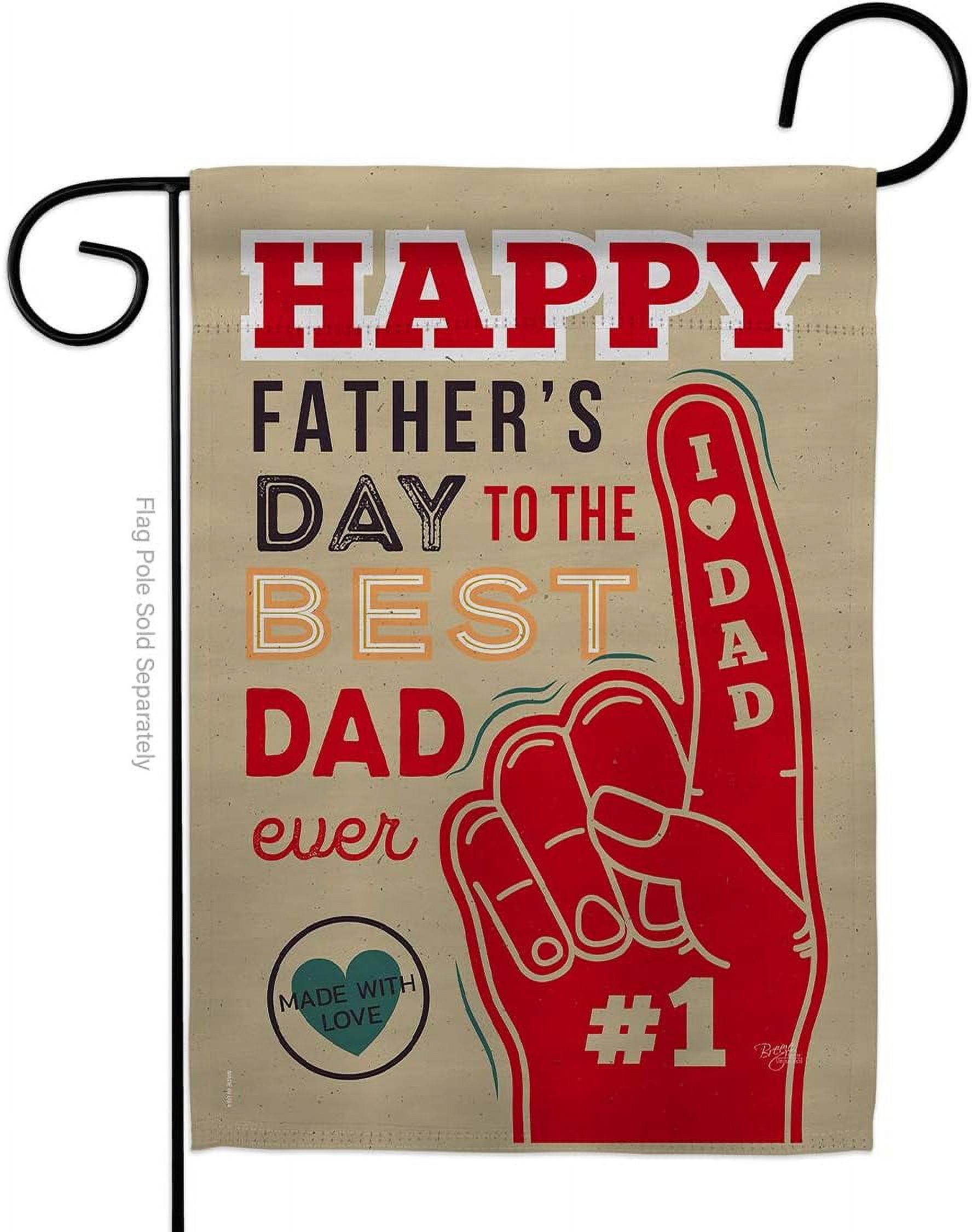 Father's Day Best Dad Ever Garden Flag Family Daddy Papa Grandpa Parent ...