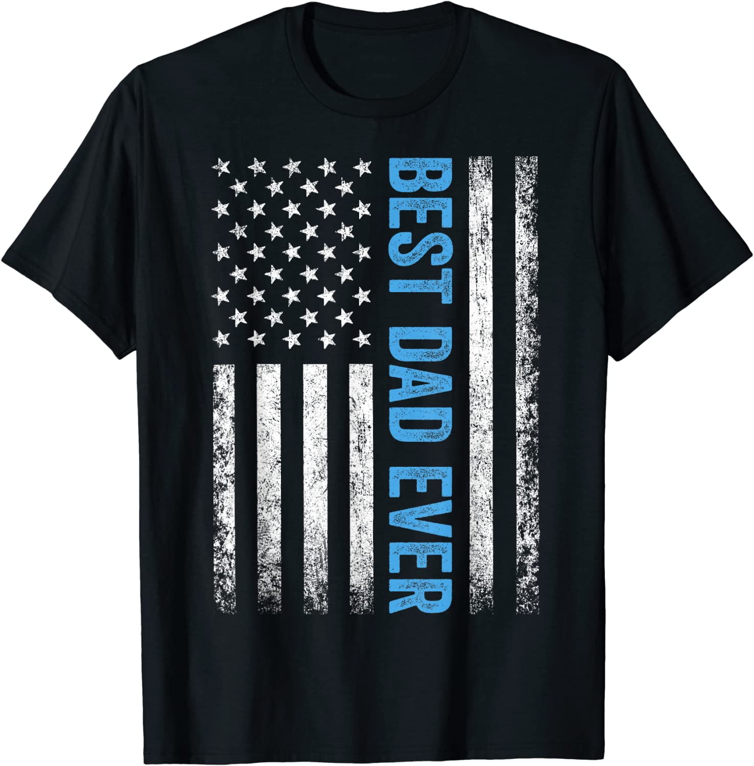 Father's Day Best Dad Ever with US American Flag T-Shirt - Walmart.com