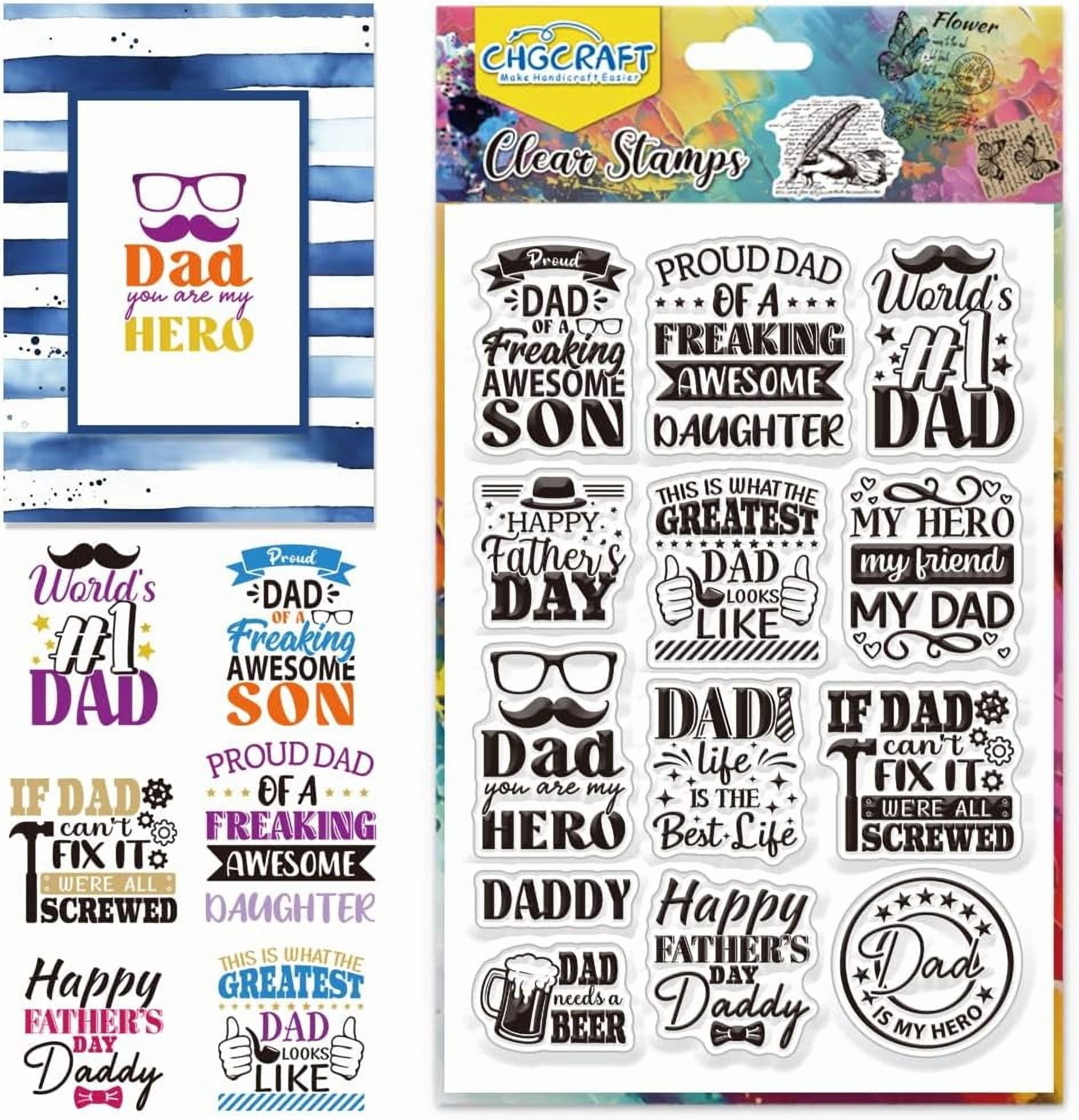 Father's Day Clear Stamps Wishes Words Transparent Stamp Silicone Clear ...