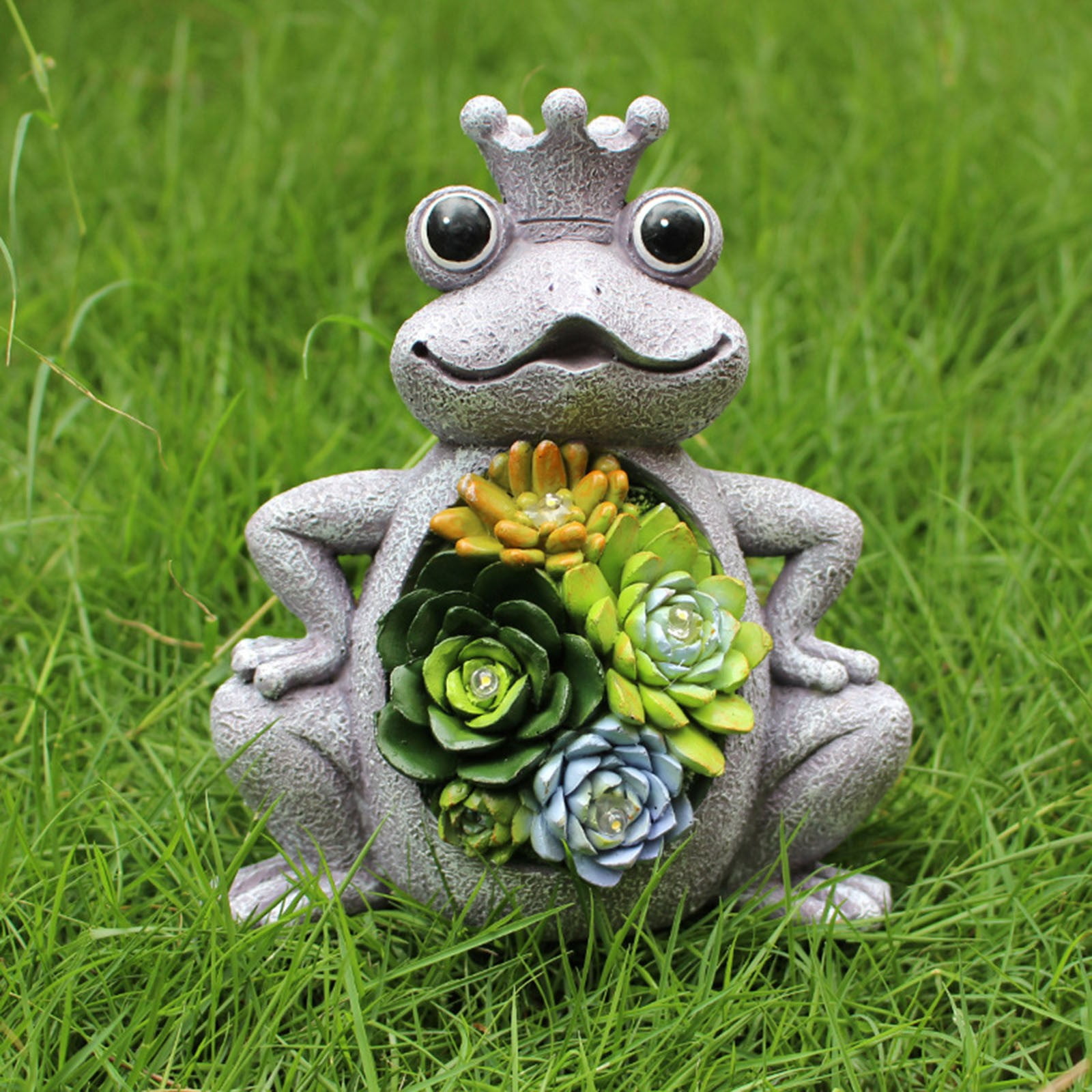 Father’s Day Clearance Solar Frog Garden Statue Cute Animal Resin Meaty ...