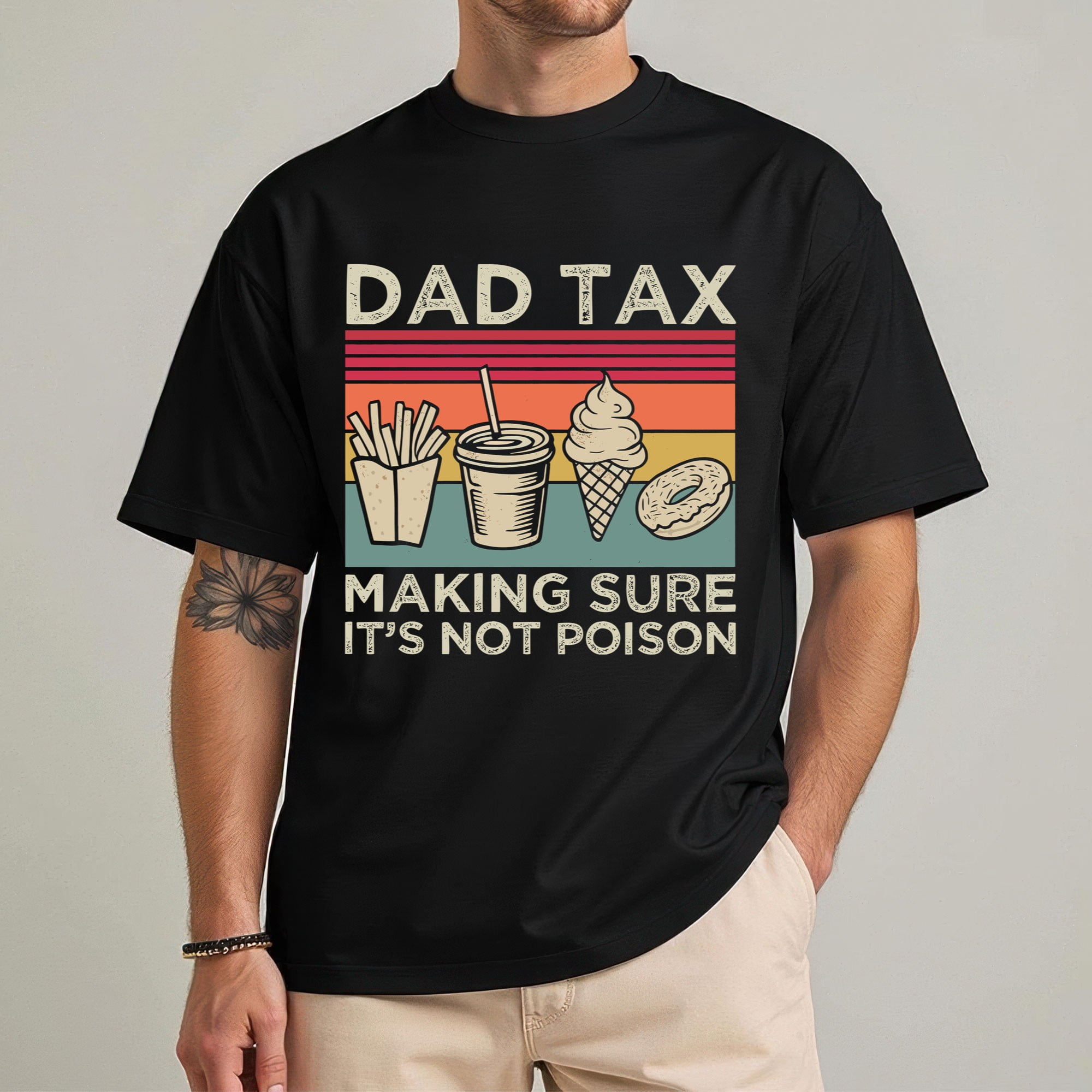 Father's Day Dad Tax T-Shirt - Funny Cotton Classic Fit Tee - Men's ...