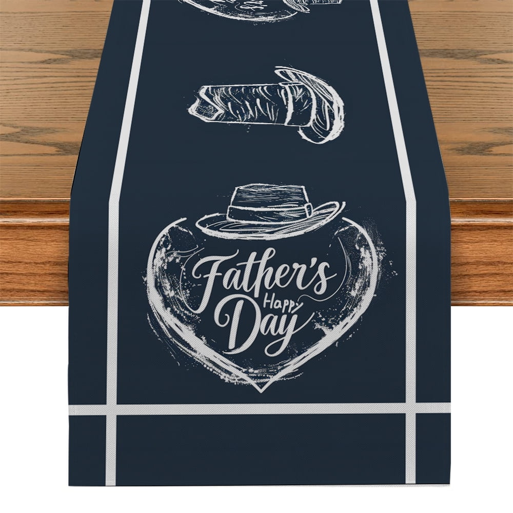 Father's Day Dining Table Runners for Parties Hats Table ration ...