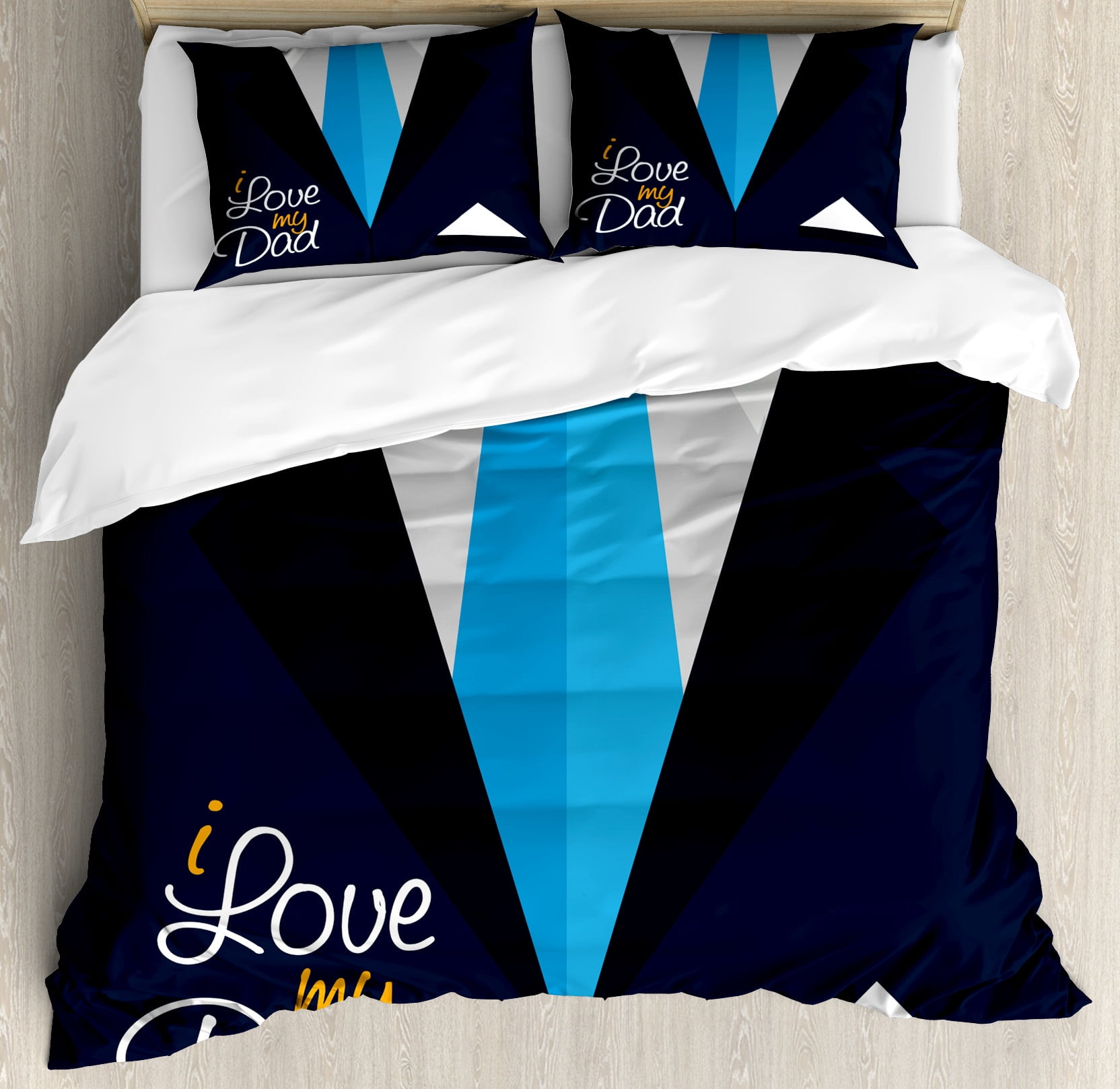 Father's Day Duvet Cover Set, I Love My Dad Calligraphy on Formal Suit ...