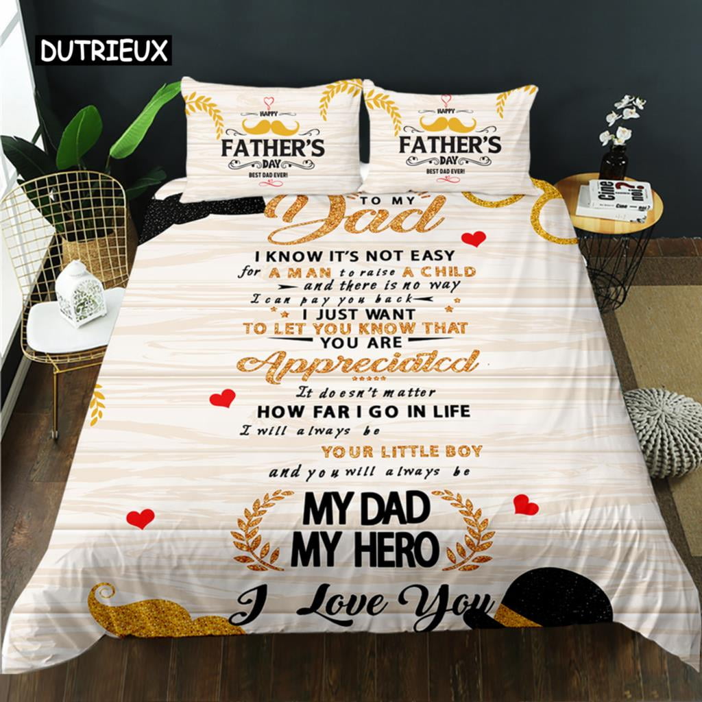 Father's Day Duvet Cover Set Single Double Size Letter To Father ...