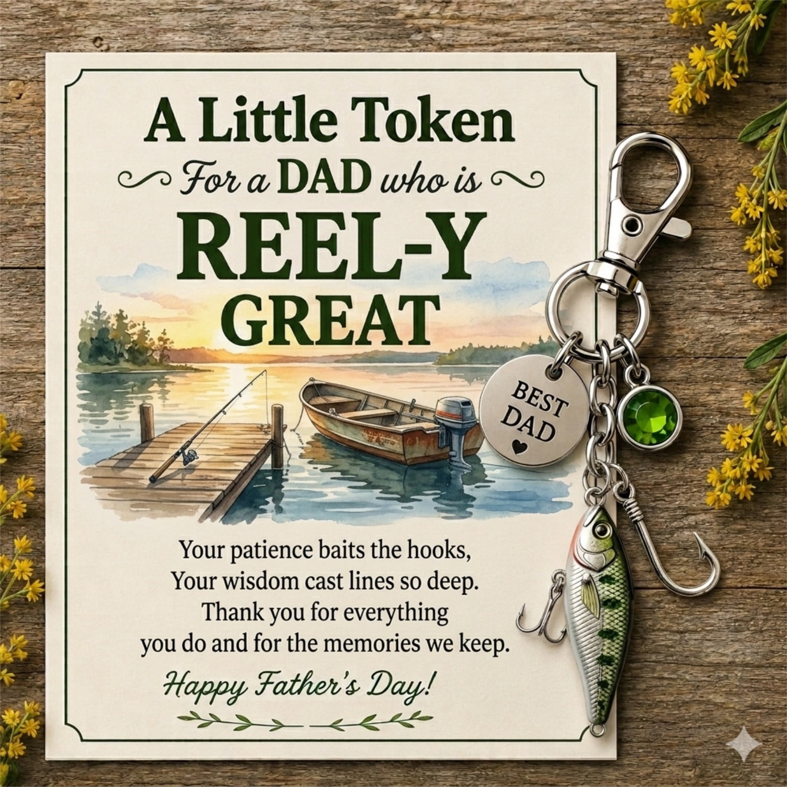 Father’s Day Fishing Keychain Gift For Dad Fishing Lovers Durable Metal ...