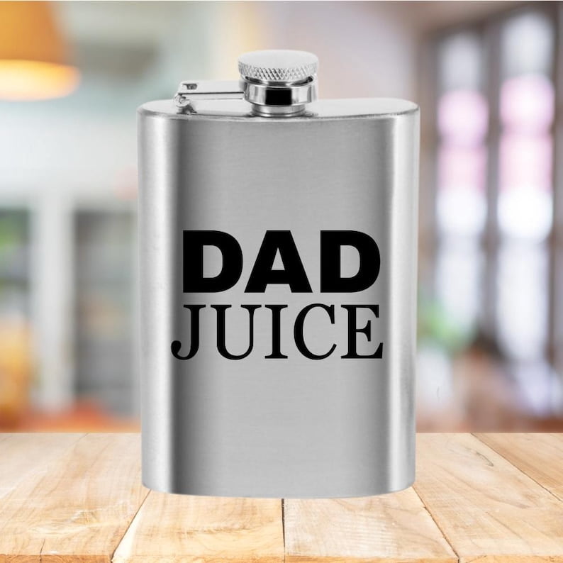 Father's Day Flask for Liquor and Funnel - 8 oz Leak Proof Stainless ...
