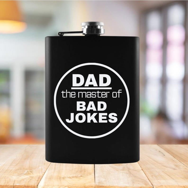 Father's Day Flask for Liquor and Funnel - 8 oz Leak Proof Stainless ...
