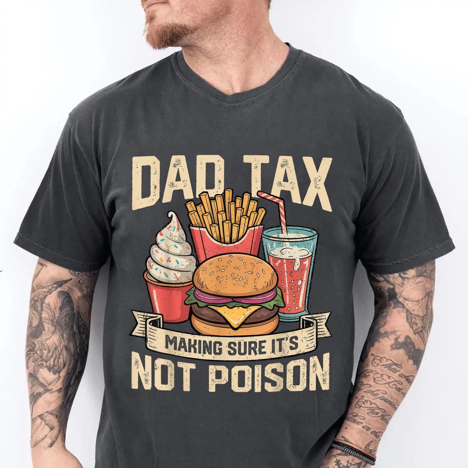 Father’s Day Funny Dad Tax T-Shirt – Dad Tax Food Tee, Gift for Dad ...