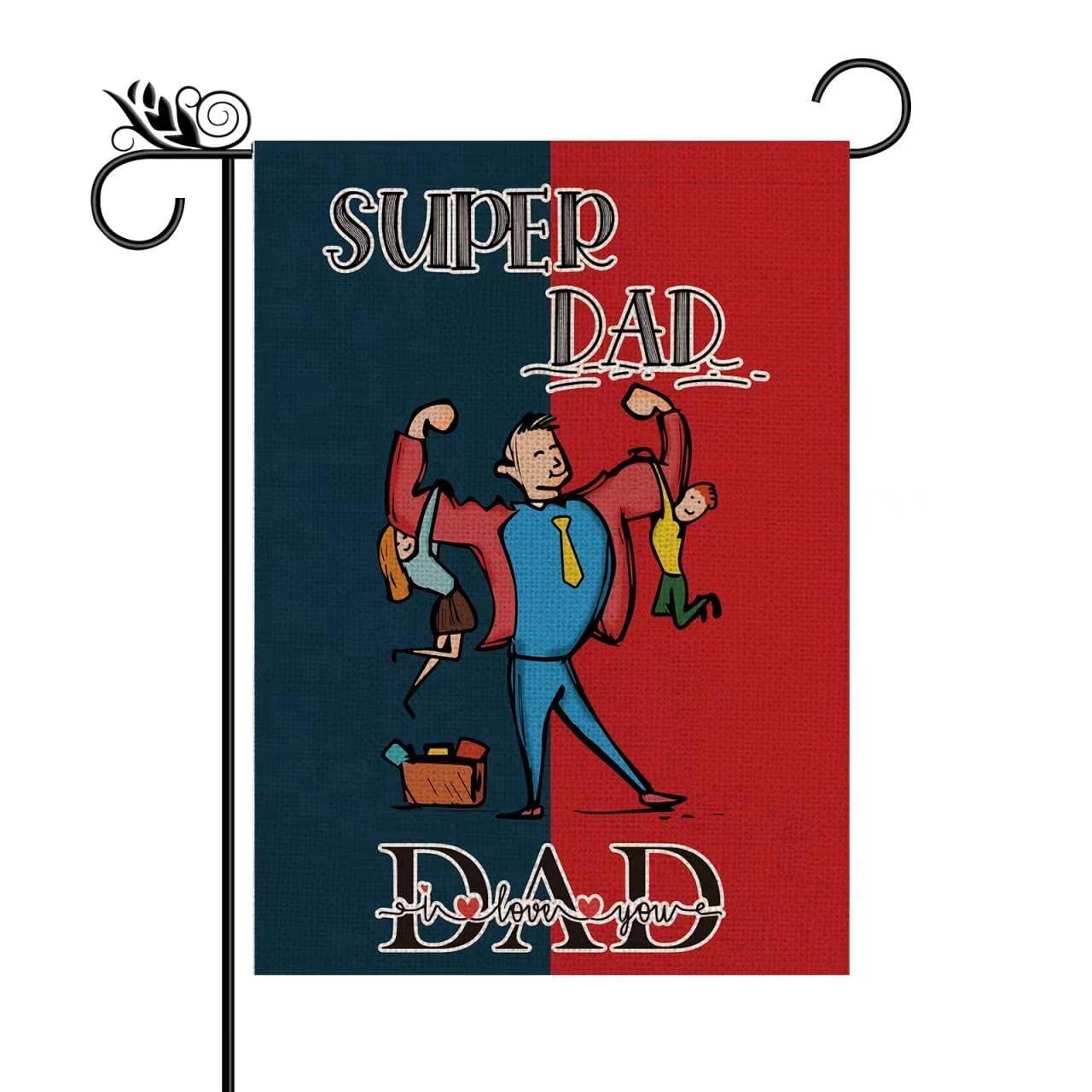 Father's Day Garden Flag Super Dad Vertical Double Sided Holiday ...