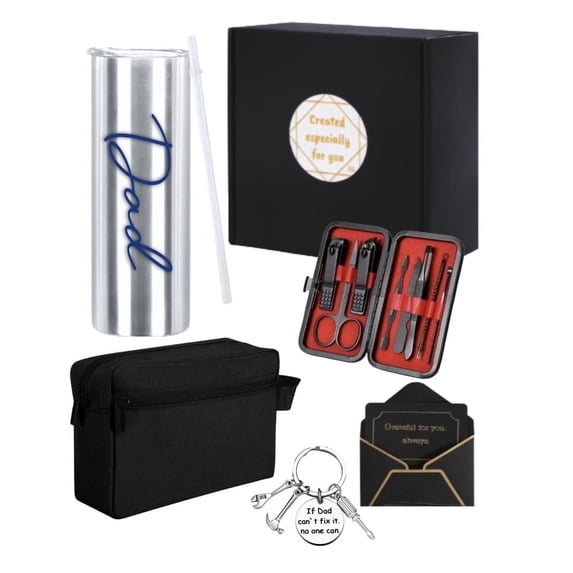 Gift Basket for Dad - 5 pcs: Travel Bag, Key Ring, Manicure Kit ...