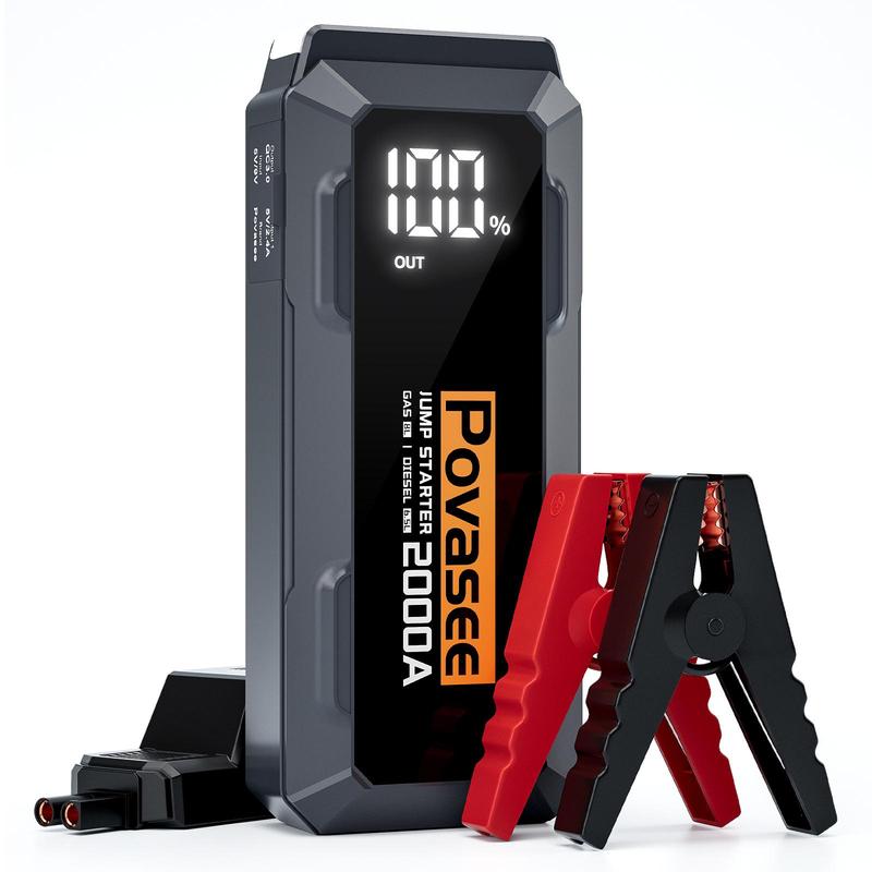 [Father's Day Gift]Povasee Jump Starter Battery Pack 2000A Water ...