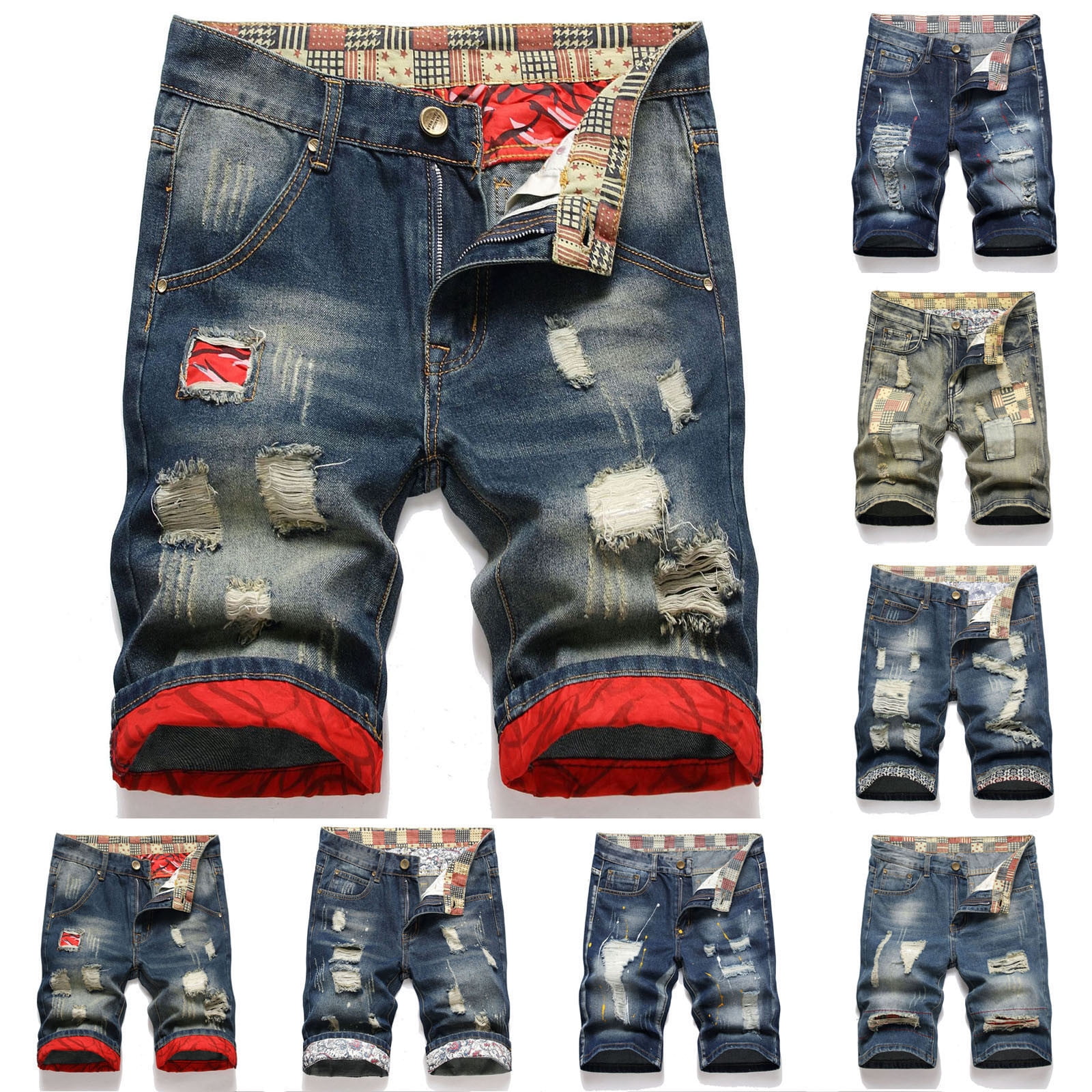 Father's Day Gifts DDAPJ pyju Men's Straight Leg Denim Shorts Casual ...