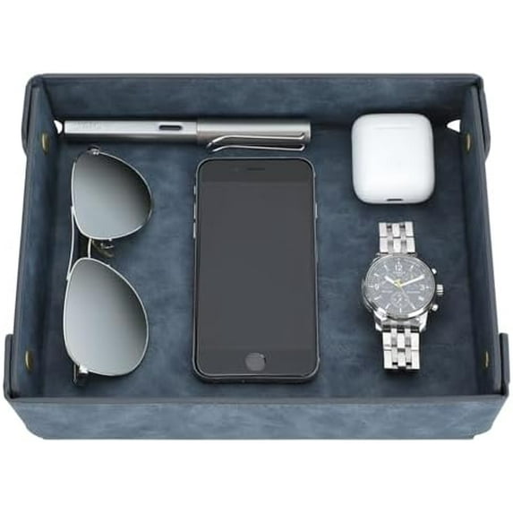 Father's Day Gifts Faux Leather Valet Tray Organizer for Men - Catch ...