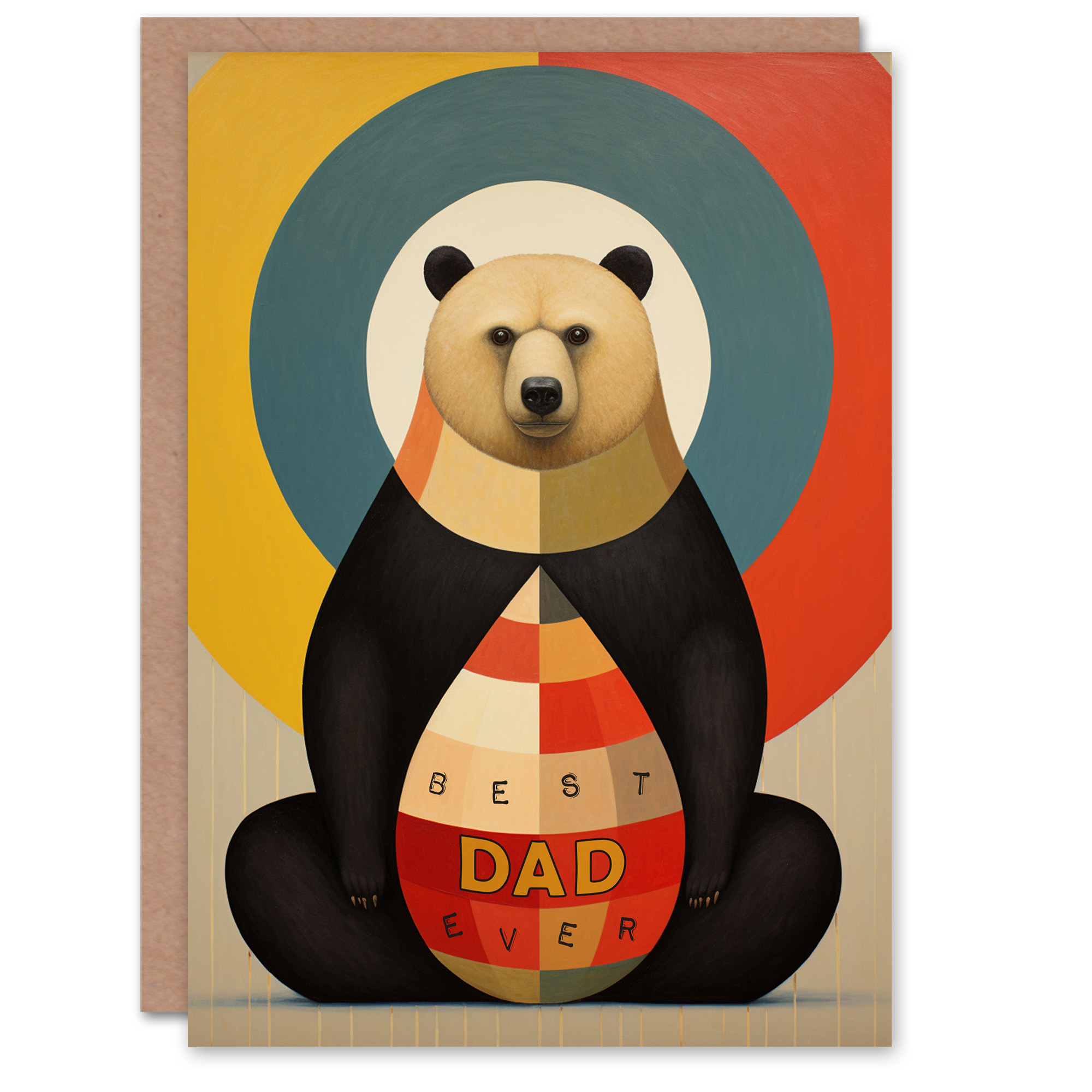 Father's Day Greeting Card Grizzly Bear Bullseye Best Dad Ever - Walmart.com