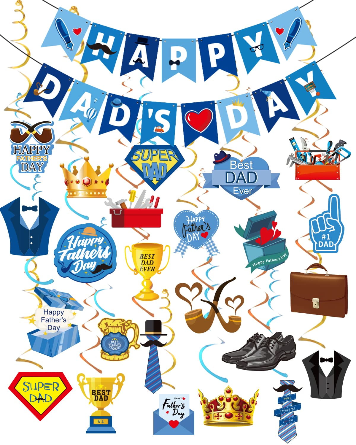 Father’s Day Hanging Decorations RRF12 25PCS Fathers Day Decorations ...