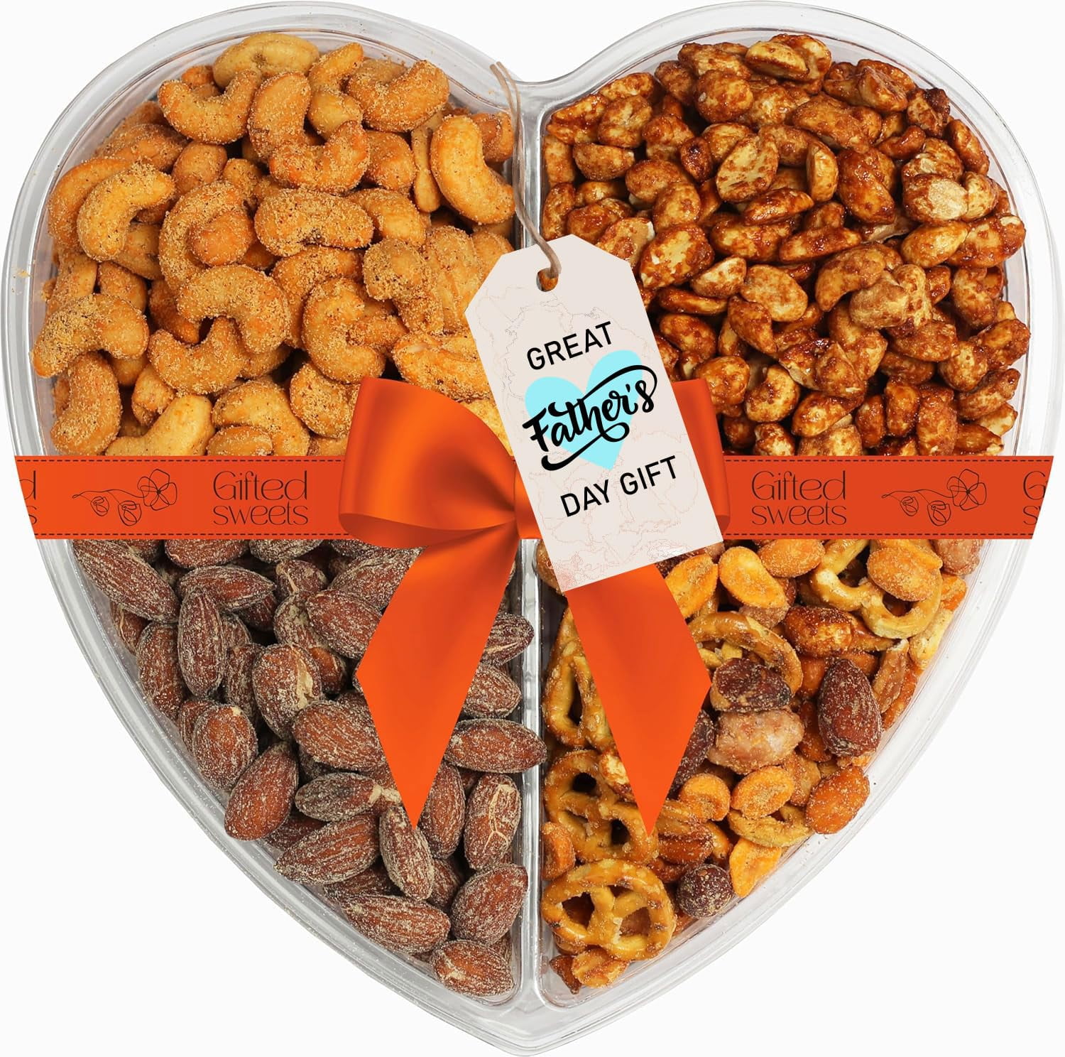 Father's Day Heart Shaped Nuts Gift Tray KMC2- 4 Assortments - Variety ...