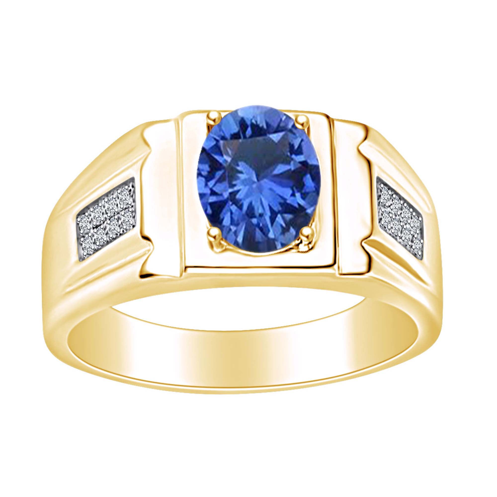 Father's Day Jewelry Gifts Simulated Sapphire & White Cubic Zirconia ...