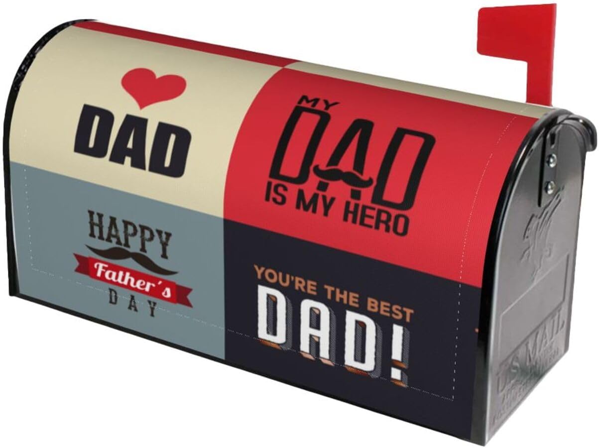 Father''s Day Mailbox Covers, I Love Dad Magnetic Post Box Cover Wraps ...