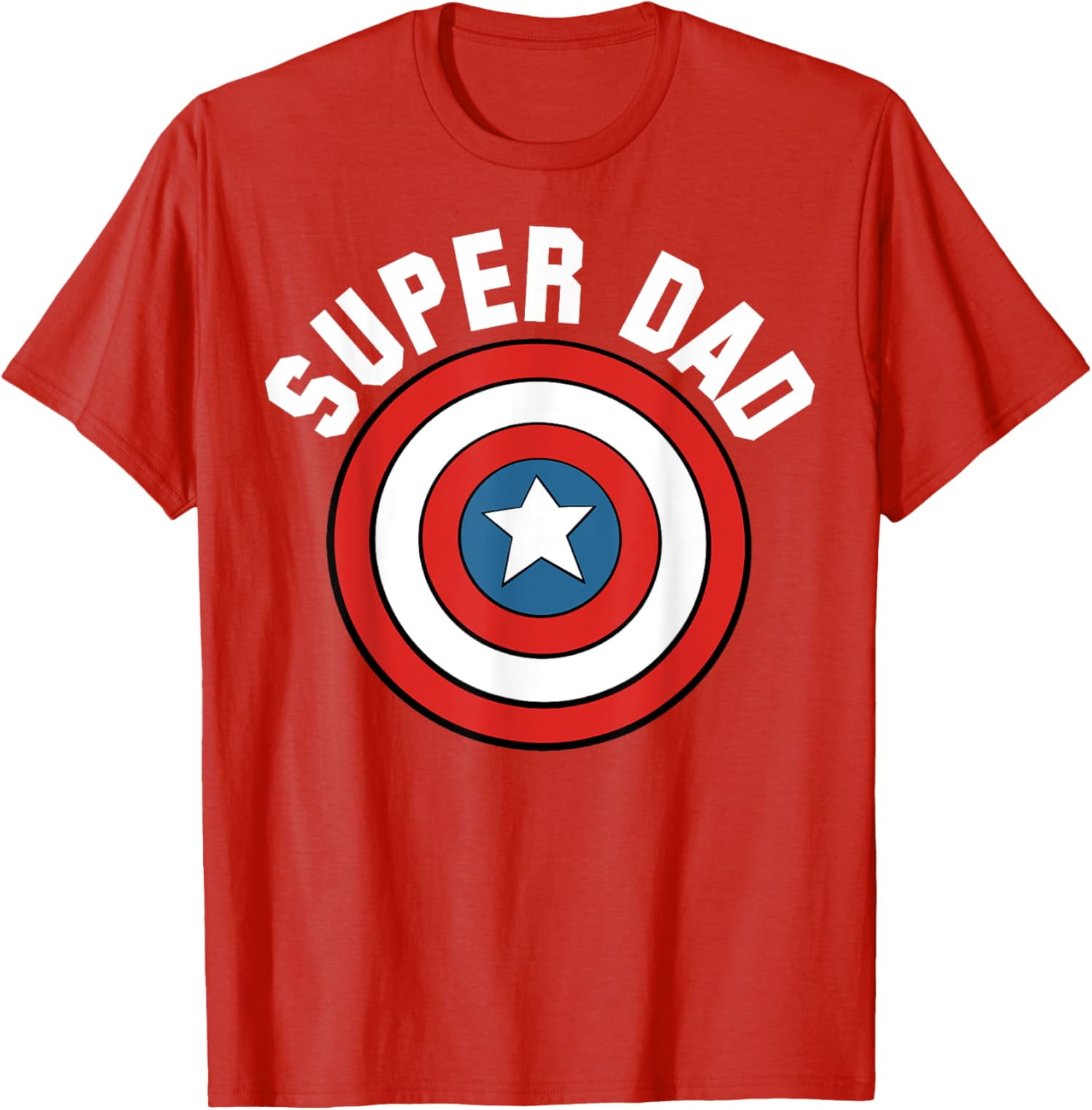 Father's Day Marvel Super Dad Captain America Shield T-Shirt,Red Color ...