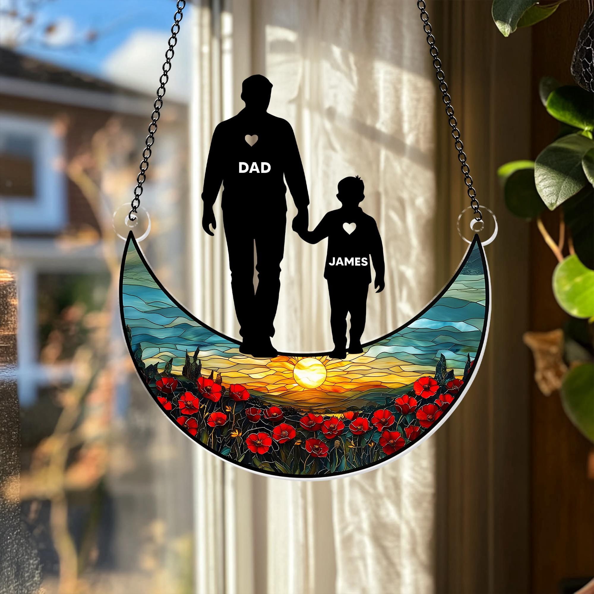 Father's Day Memorial Suncatcher, Loss of Dad Gift, Personalized ...