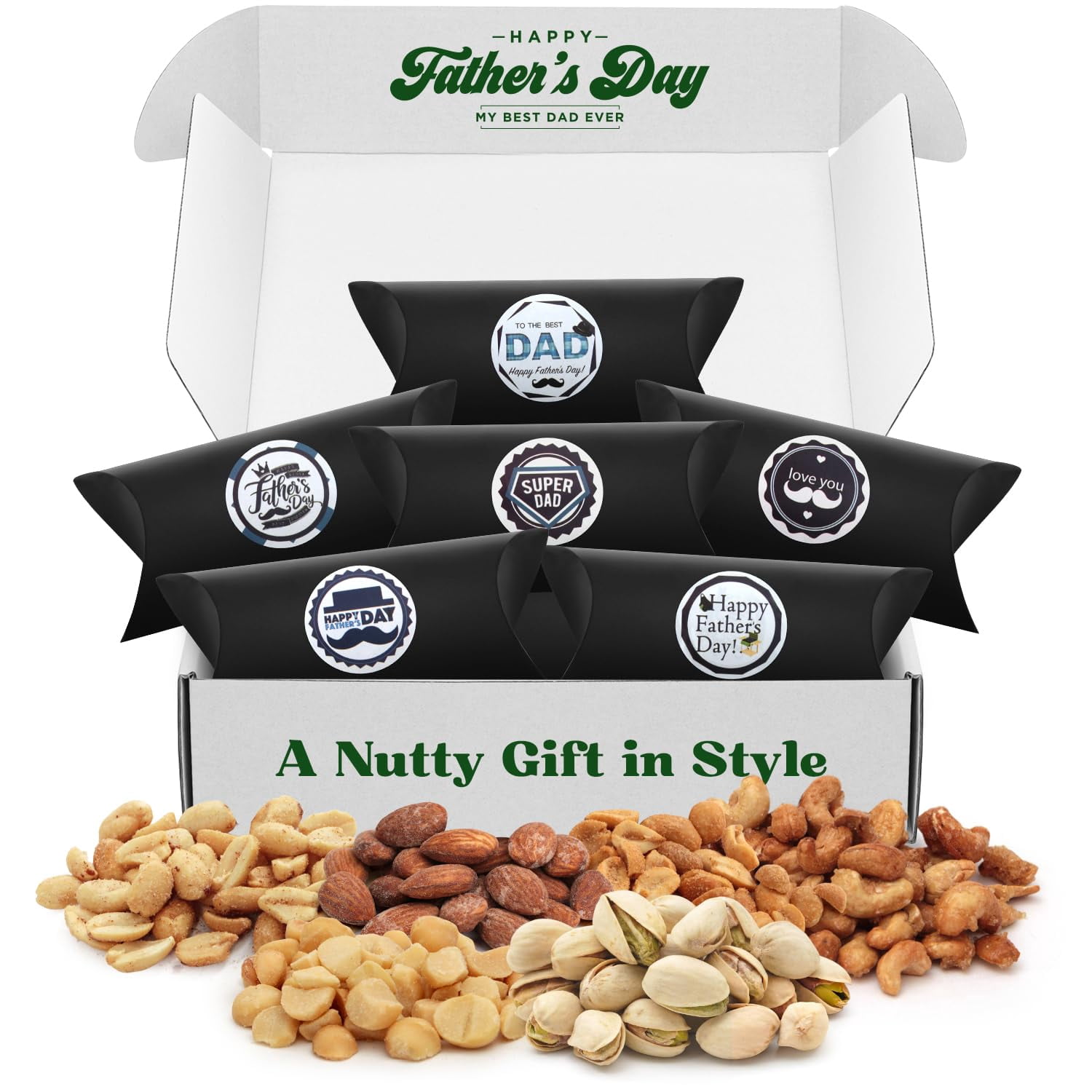 Father's Day Nut Gift DEF29 Baskets - 6 Pillow Boxes Filled With Fresh ...