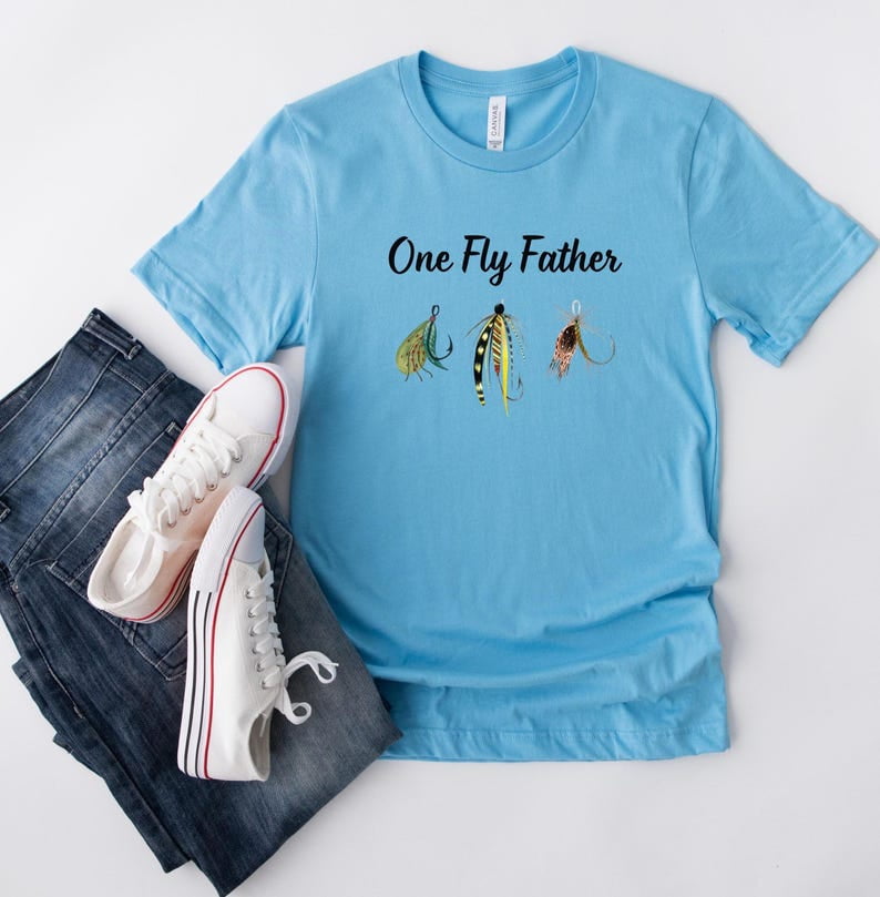 Father's Day One Fly Tee, Fly Fishing Shirt, Outdoor Dad Gift, Summer ...