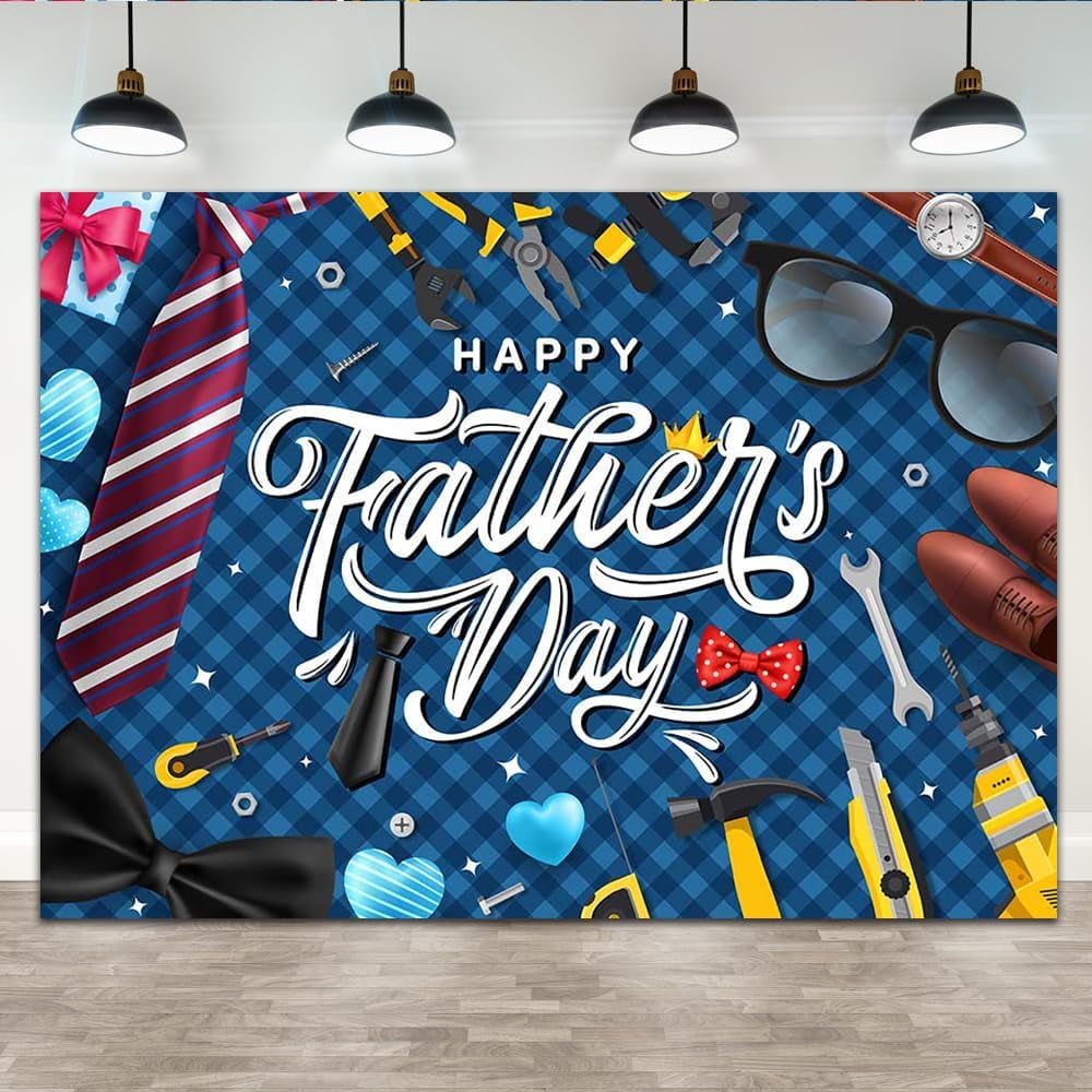 Father's Day Photography Backdrop Happy Father's Day I Iove Dad ...