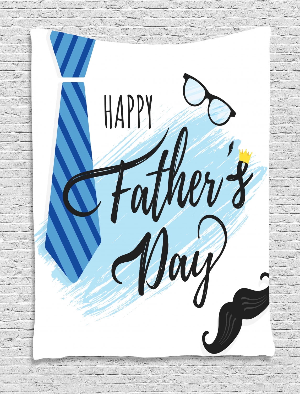 Father's Day Tapestry, Modern Composition of Dad Items and Words, Wall ...