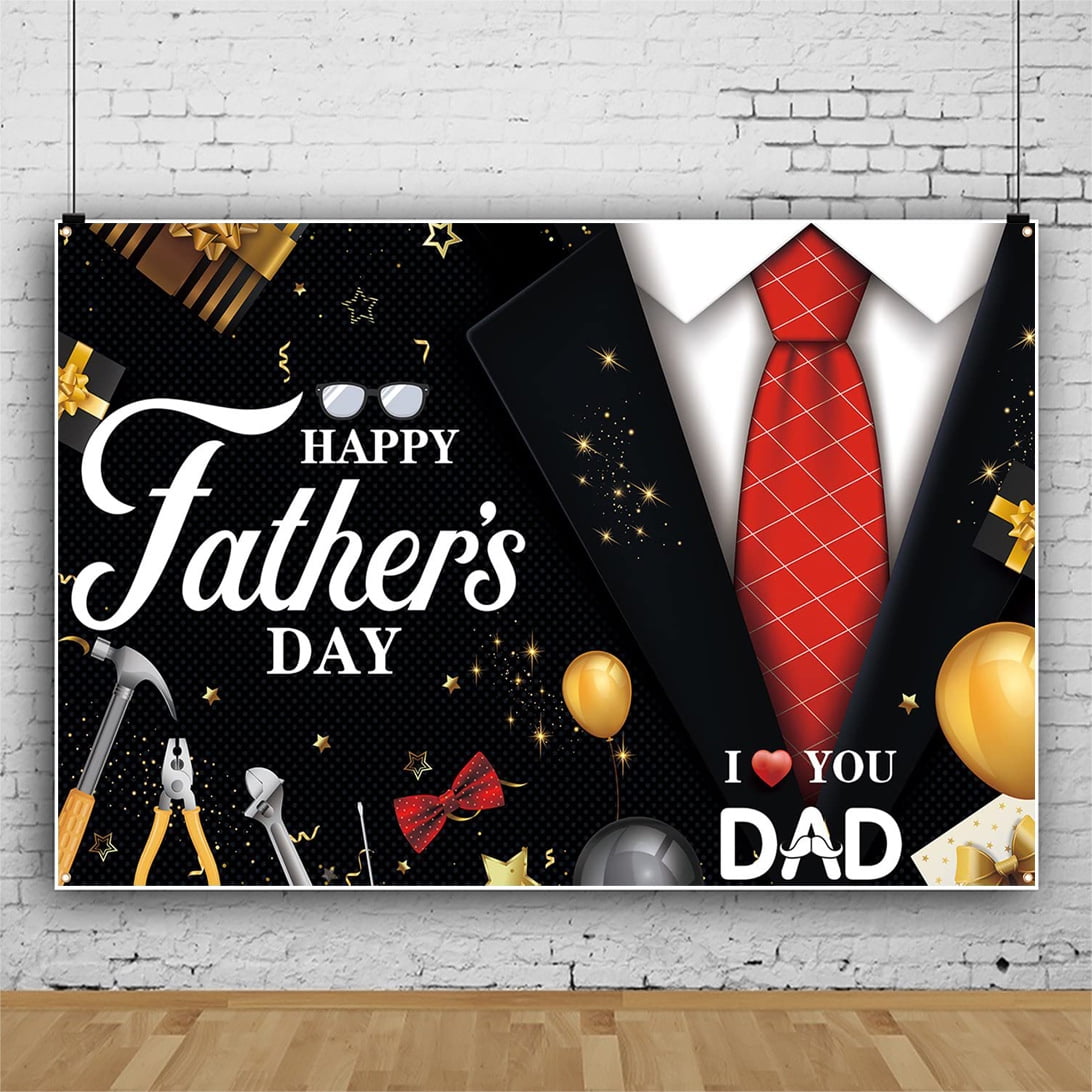 Father's Day Theme Glasses Suit Beard Love Dad Party Vinyl Background r ...