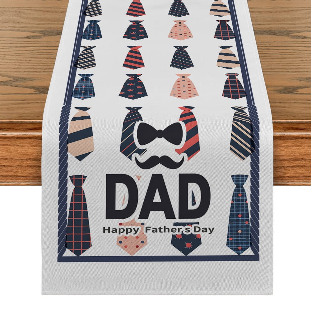 Father's Day Tie Table Runners Washable Dresser Dining Coffee Table ...