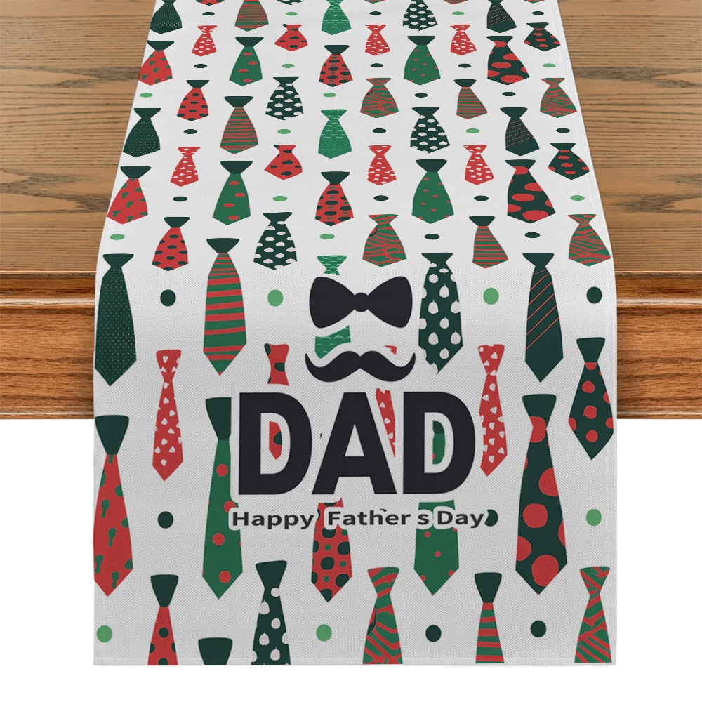 Father's Day Tie Table Runners Washable Dresser Dining Coffee Table ...