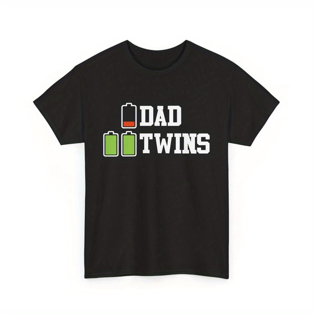 Father's Day Twin Daddy T-Shirt Dad Low Battery Twins Full Charge ...