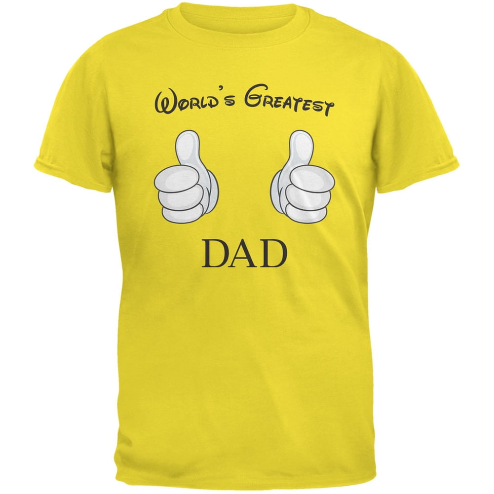 Father's Day - World's Greatest Dad Cartoon Yellow Adult T-Shirt - 2X ...