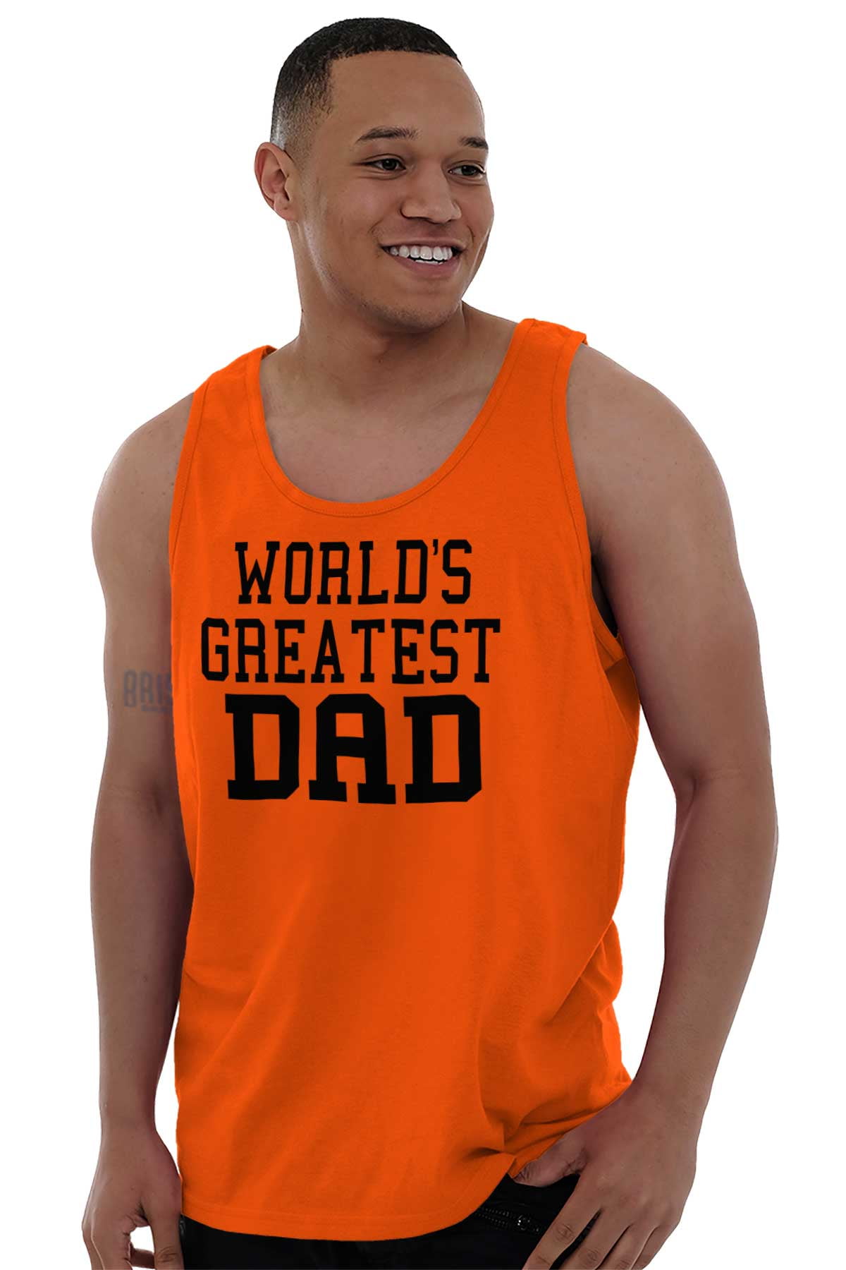 Father's Day World's Greatest Dad Tank Top Sleeveless Tee Men Brisco ...