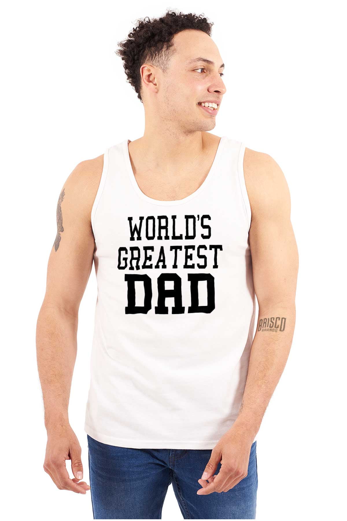 Father's Day World's Greatest Dad Men Big & Tall Tank Top Brisco Brands ...