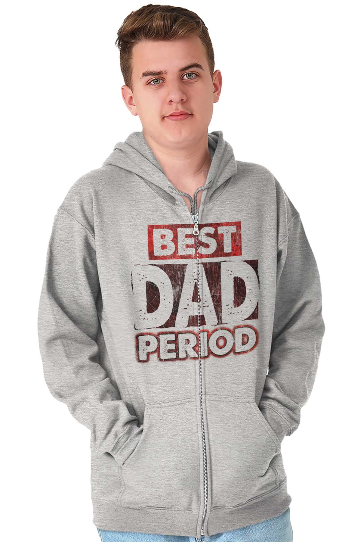 Father's Day Worlds Best Dad Period Men Big & Tall Zip Hoodie Brisco ...