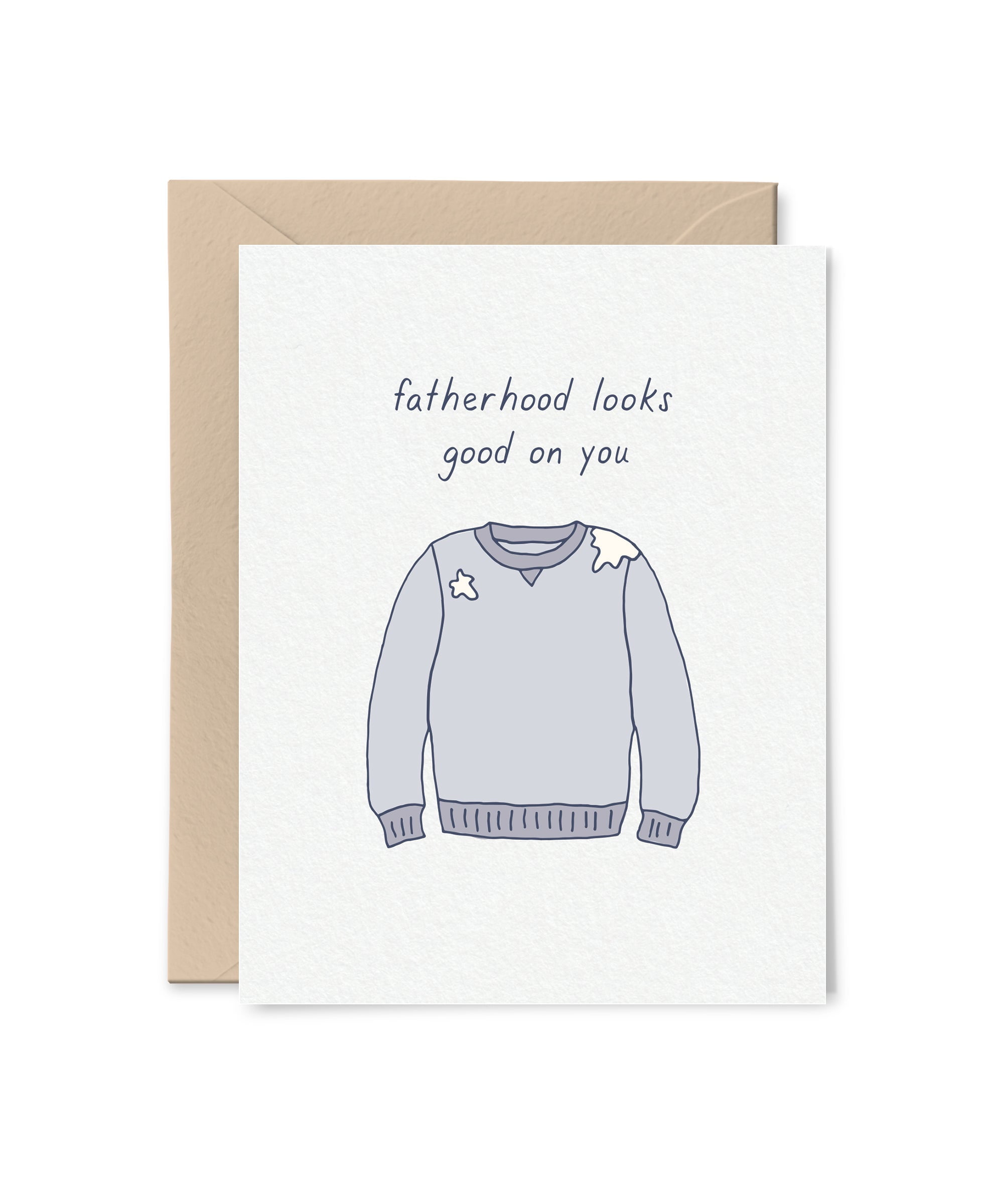 Fatherhood Looks Good on You Card – Charming Sweater Design – Blank ...