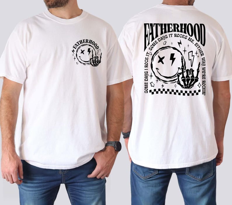 Fatherhood Shirt, Dad Shirt, Funny Dad Shirt, Rocker Dad Gifts, Retro ...