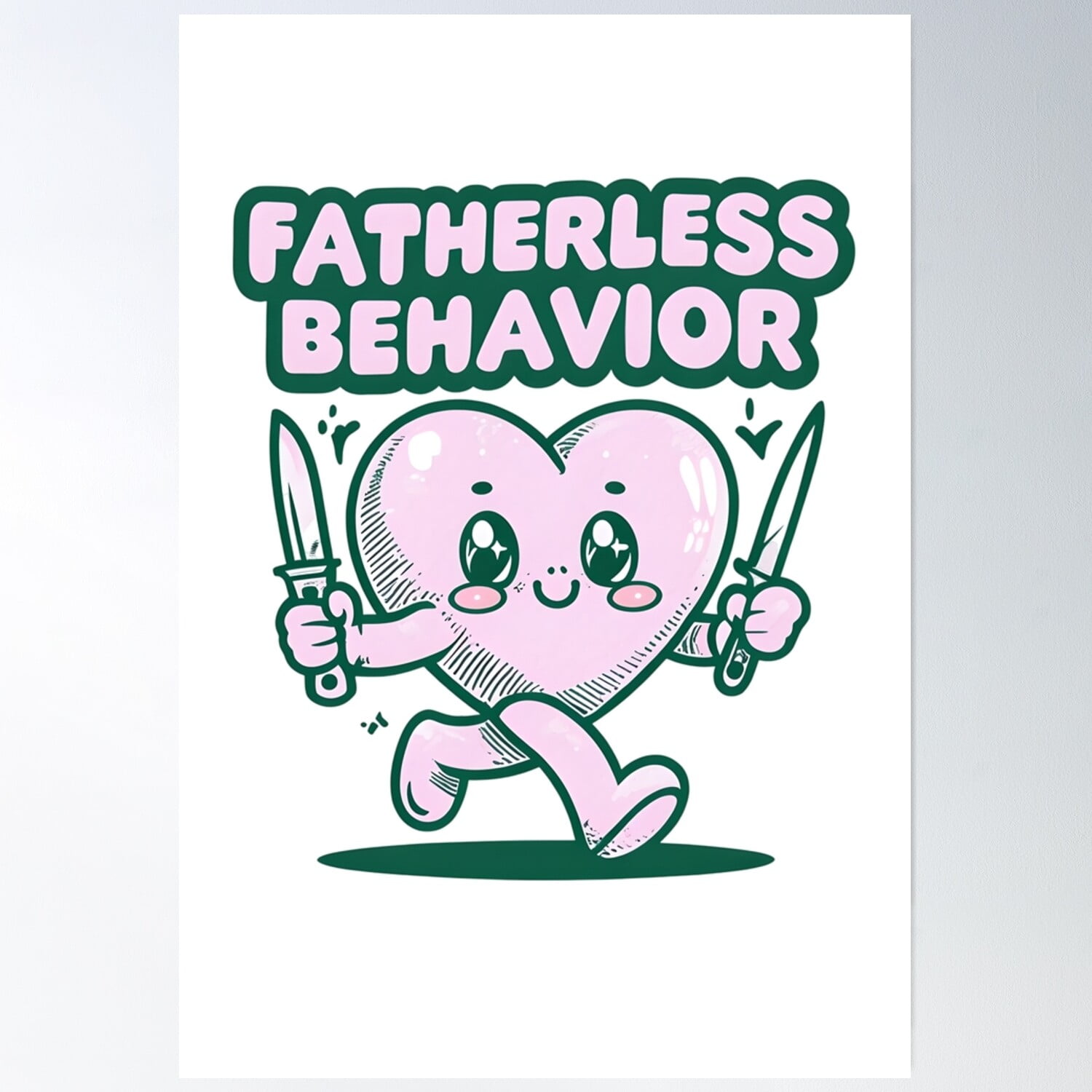 Fatherless Behavior – Knife Heart Graphic Design Poster Wall Art ...