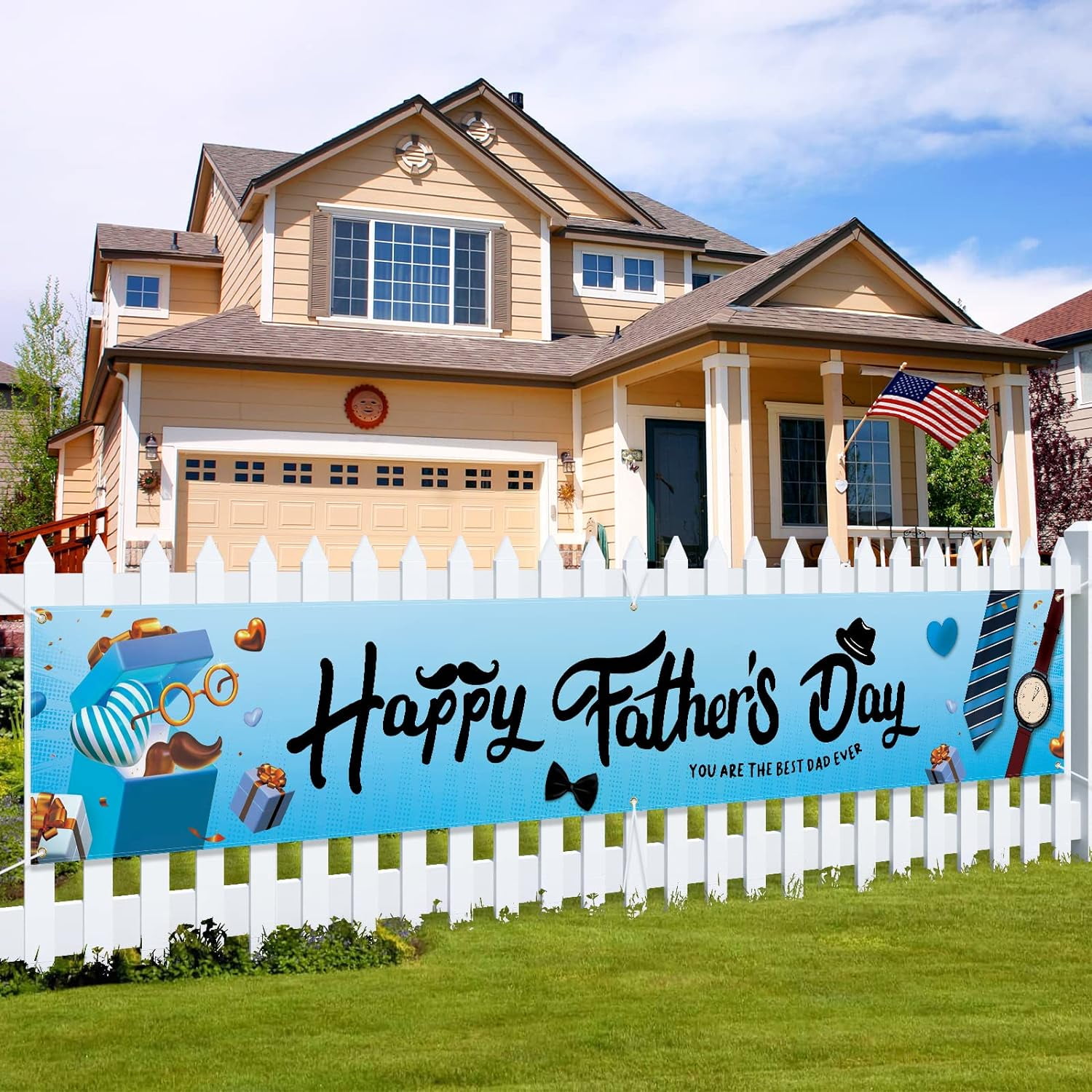 Fathers Day Banner Decorations 18 X 98 inch Happy Father's Day BeDad Ever Seasonal Holiday ...