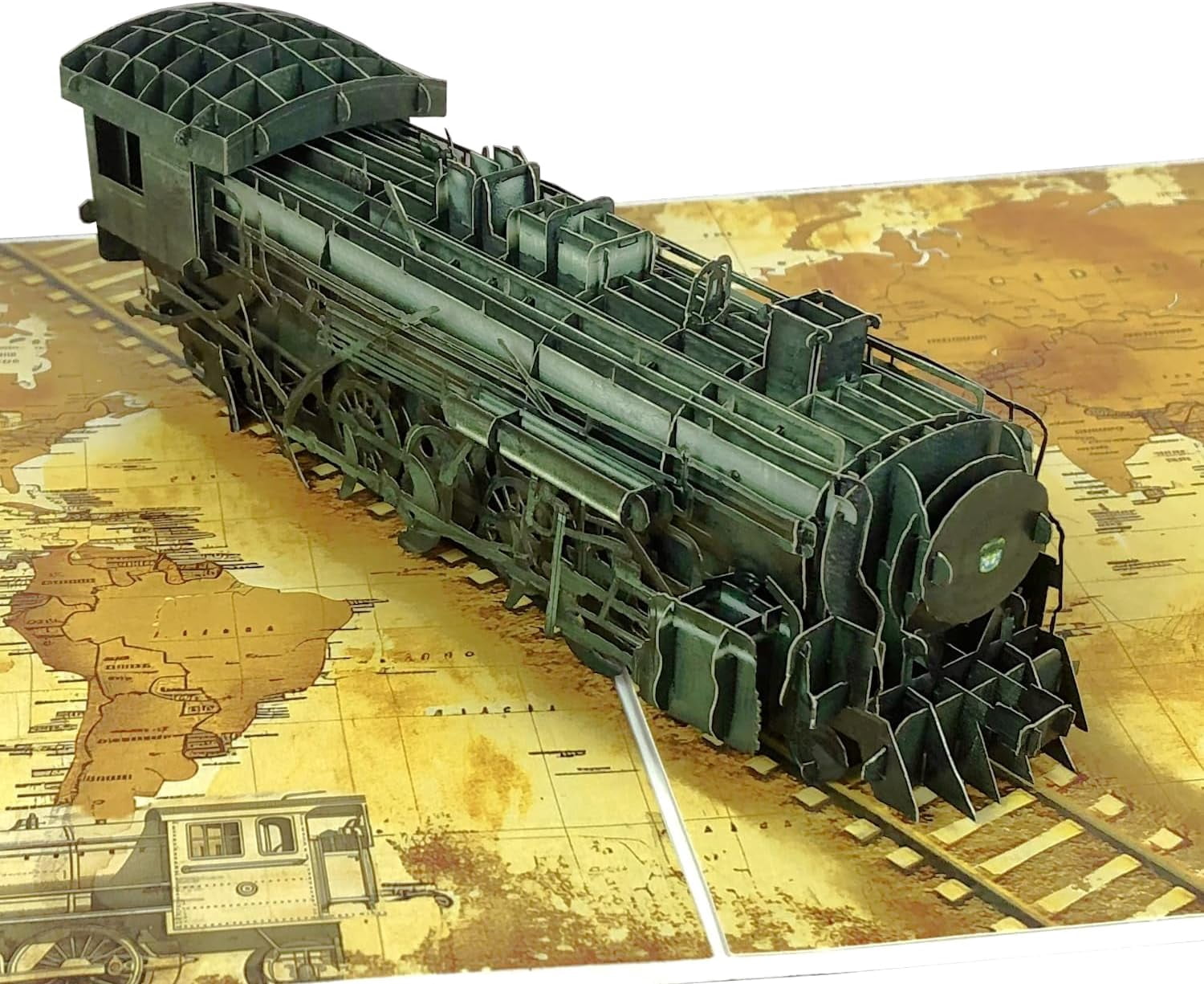 Fathers Day Card – 3D Pop-Up Vintage Steam Train, Handcrafted ...