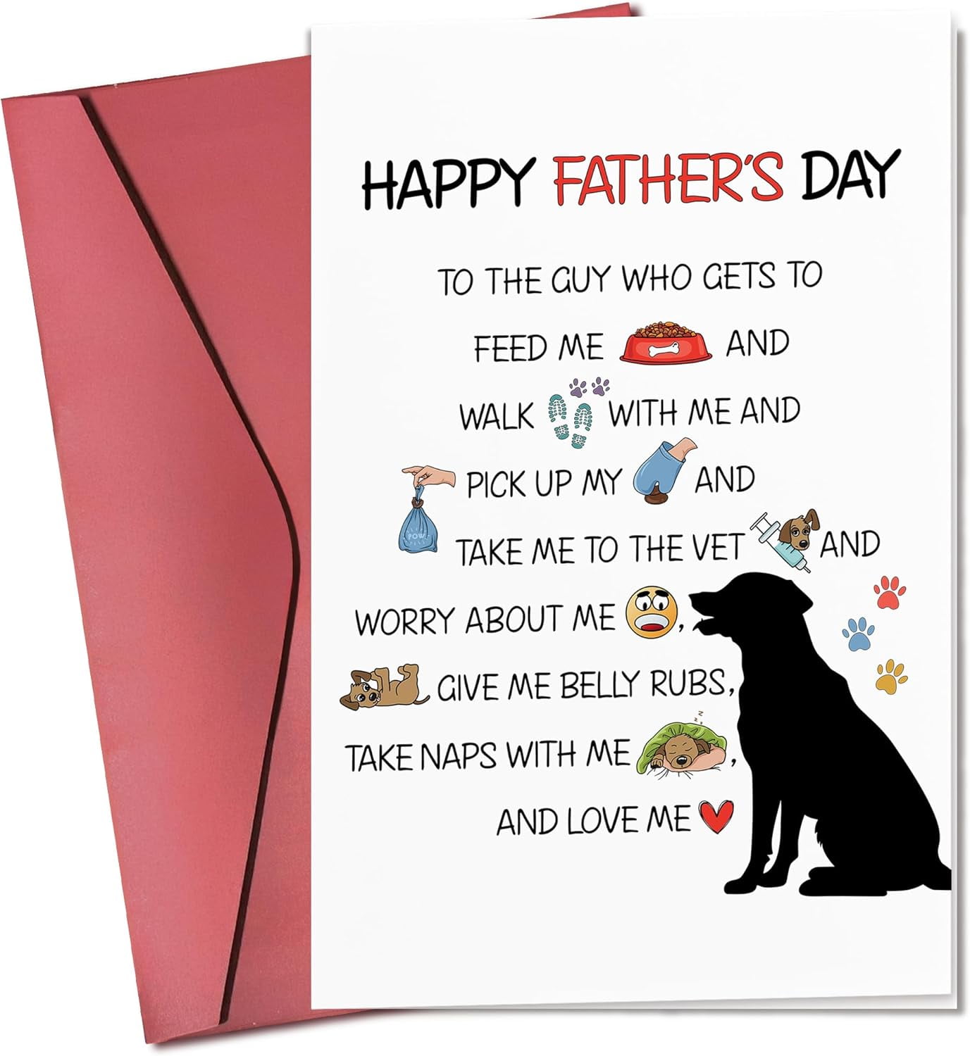 Fathers Day Card for Dad from Dog - Funny Dog Dad Fathers Day Cards for ...