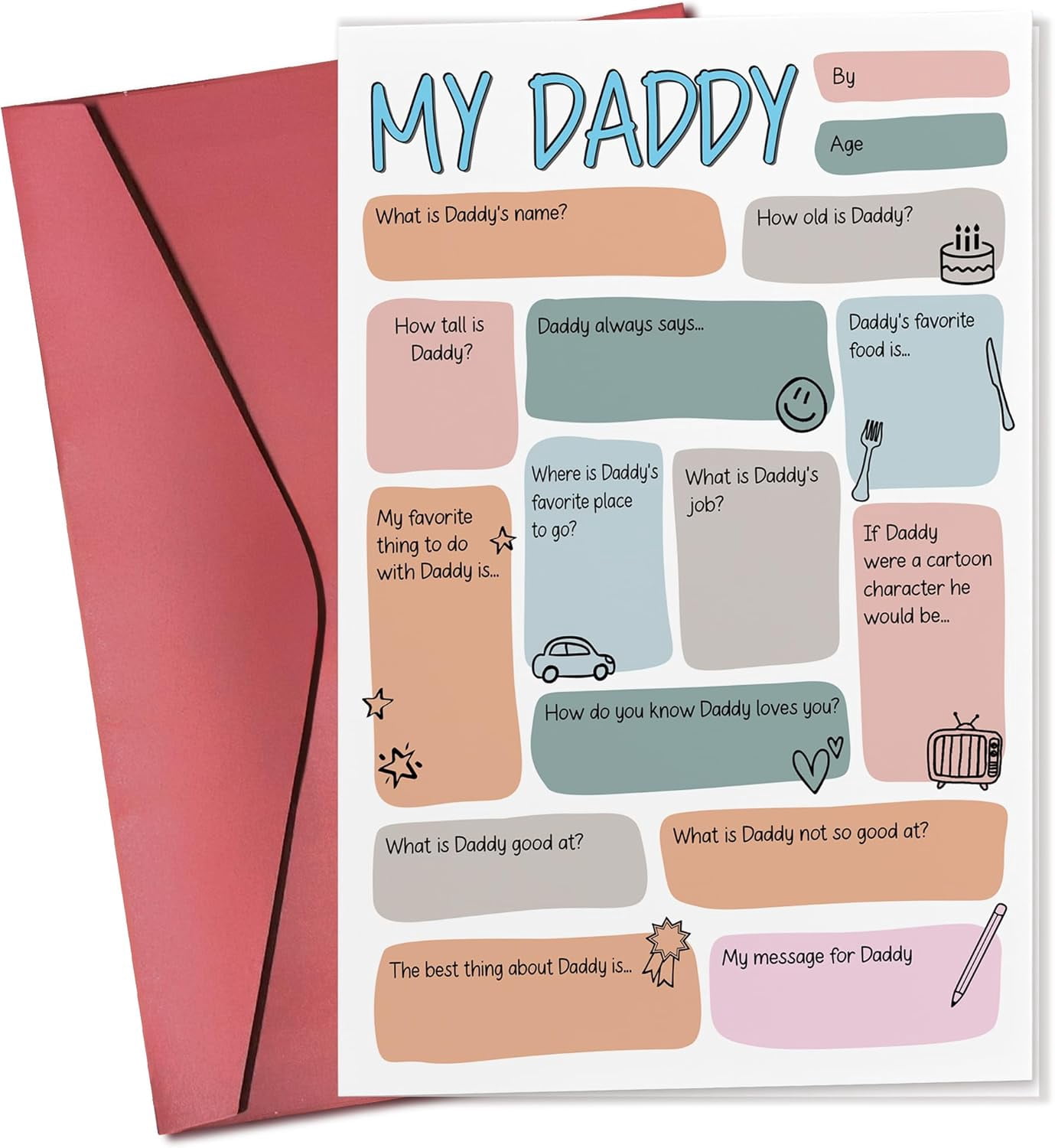 Fathers Day Card from Kids, Daughter Son Toddler - Happy First Fathers ...